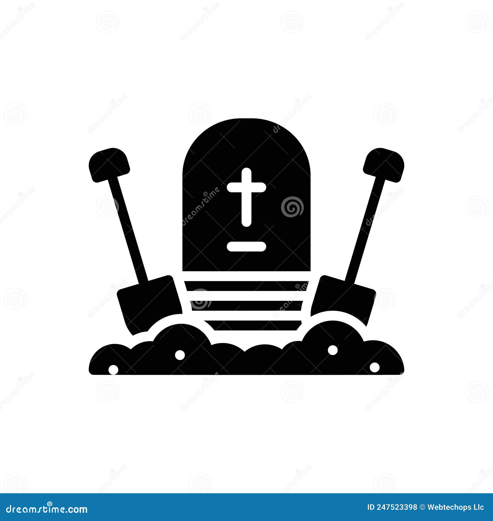 Black Solid Icon for Bury, Entomb and Cemetery Stock Vector ...