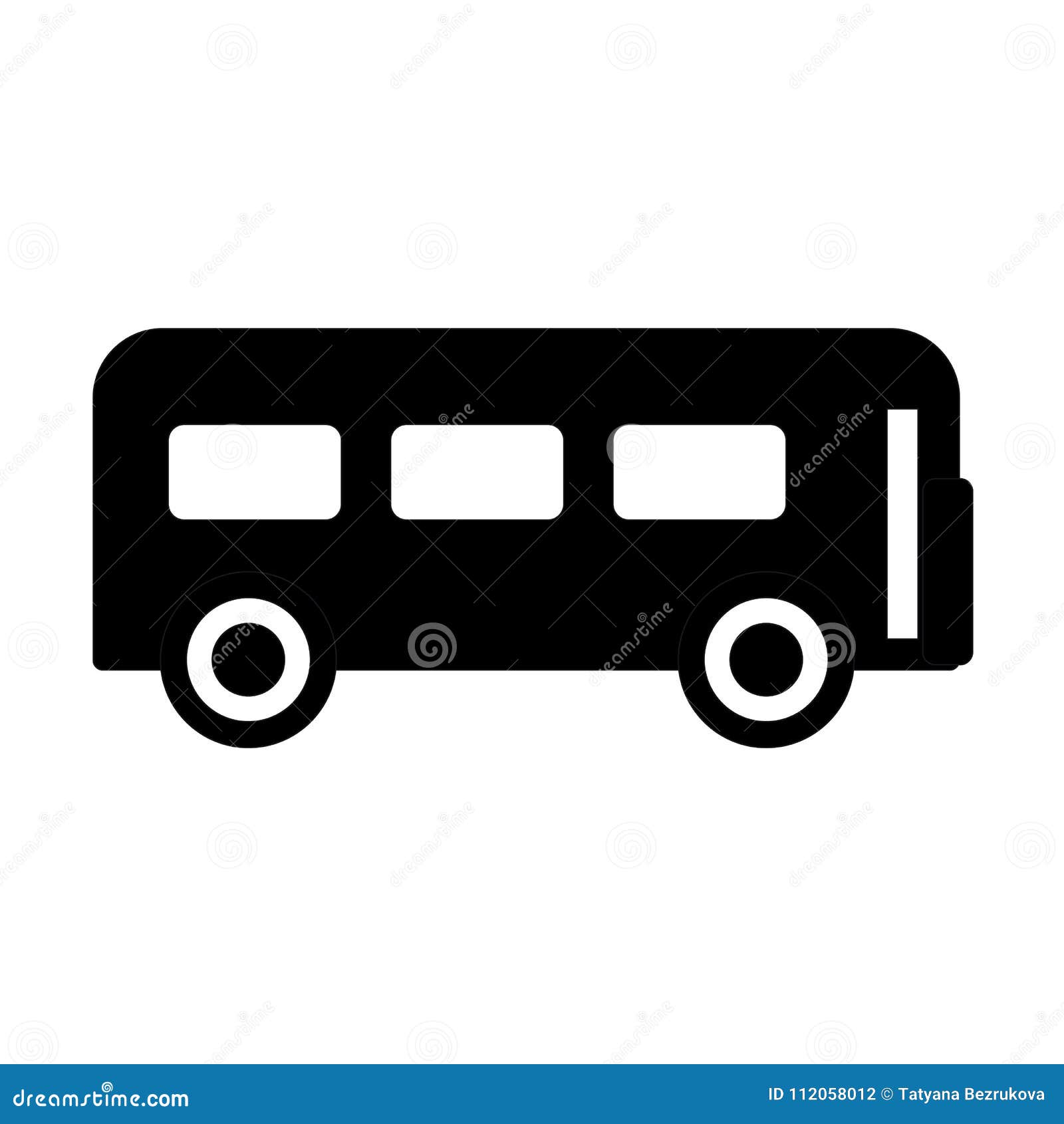Icon Bus Black on White Background. Vector Illustration. Stock ...
