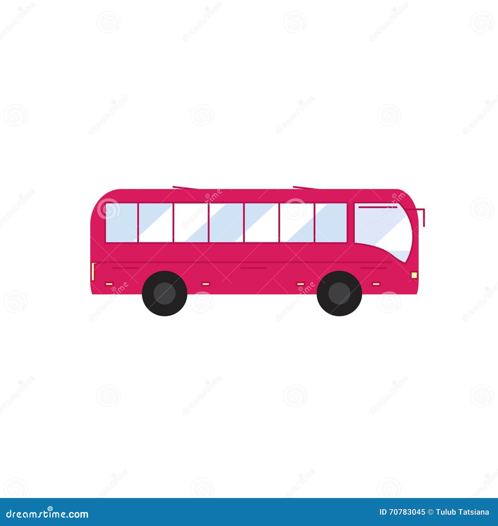 Icon Bus in Flat Style. Pink Bus Stock Vector - Illustration of modern ...