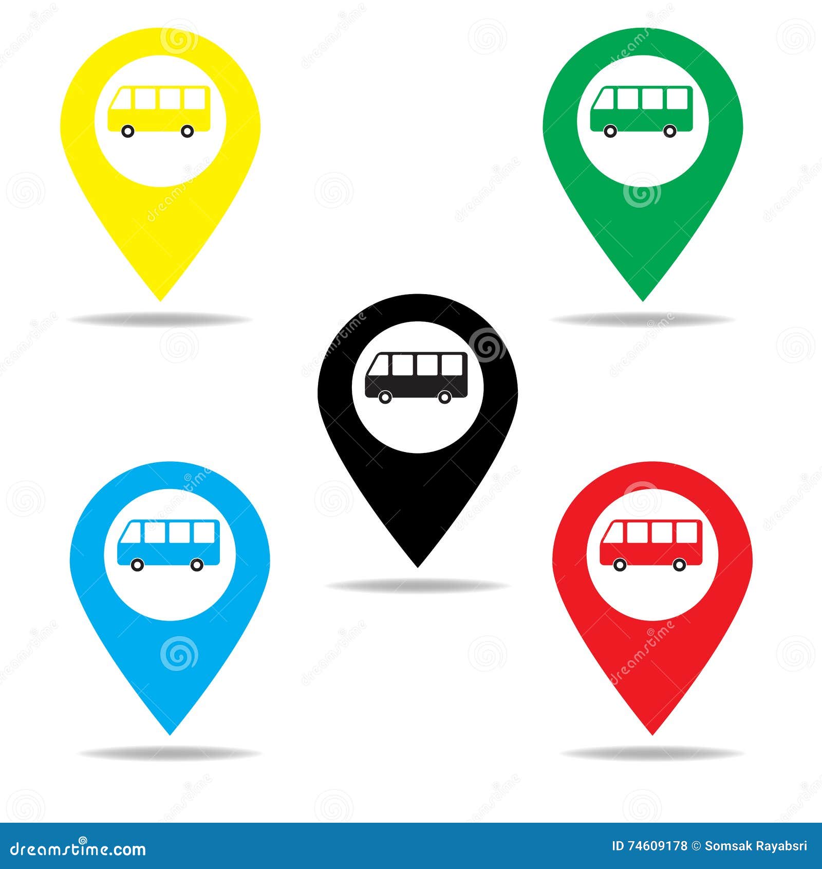 Icon of a bus stock illustration. Illustration of graphic - 74609178