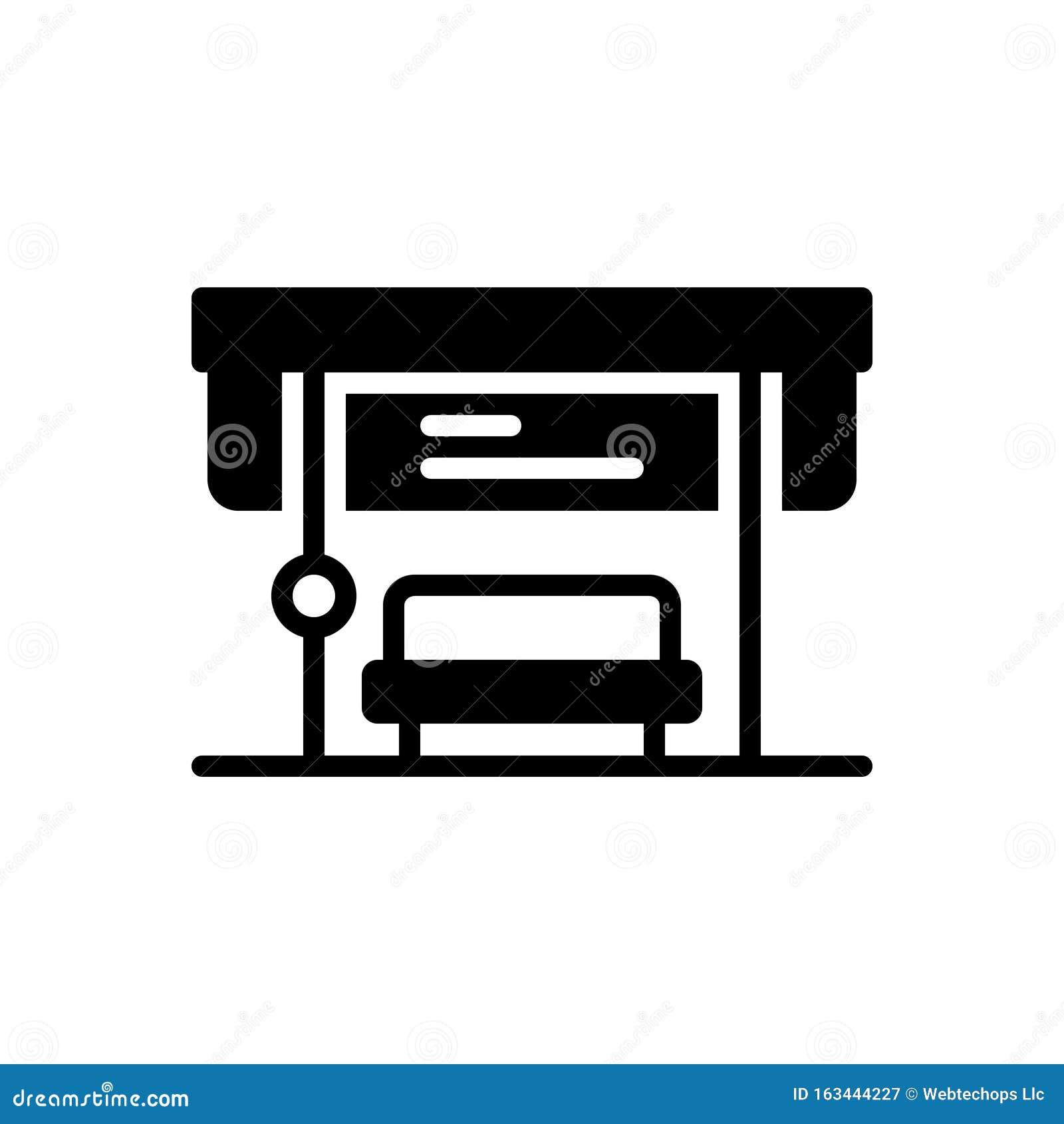 Black Solid Icon for Bus Stop, Departure and Arrival Stock Vector ...