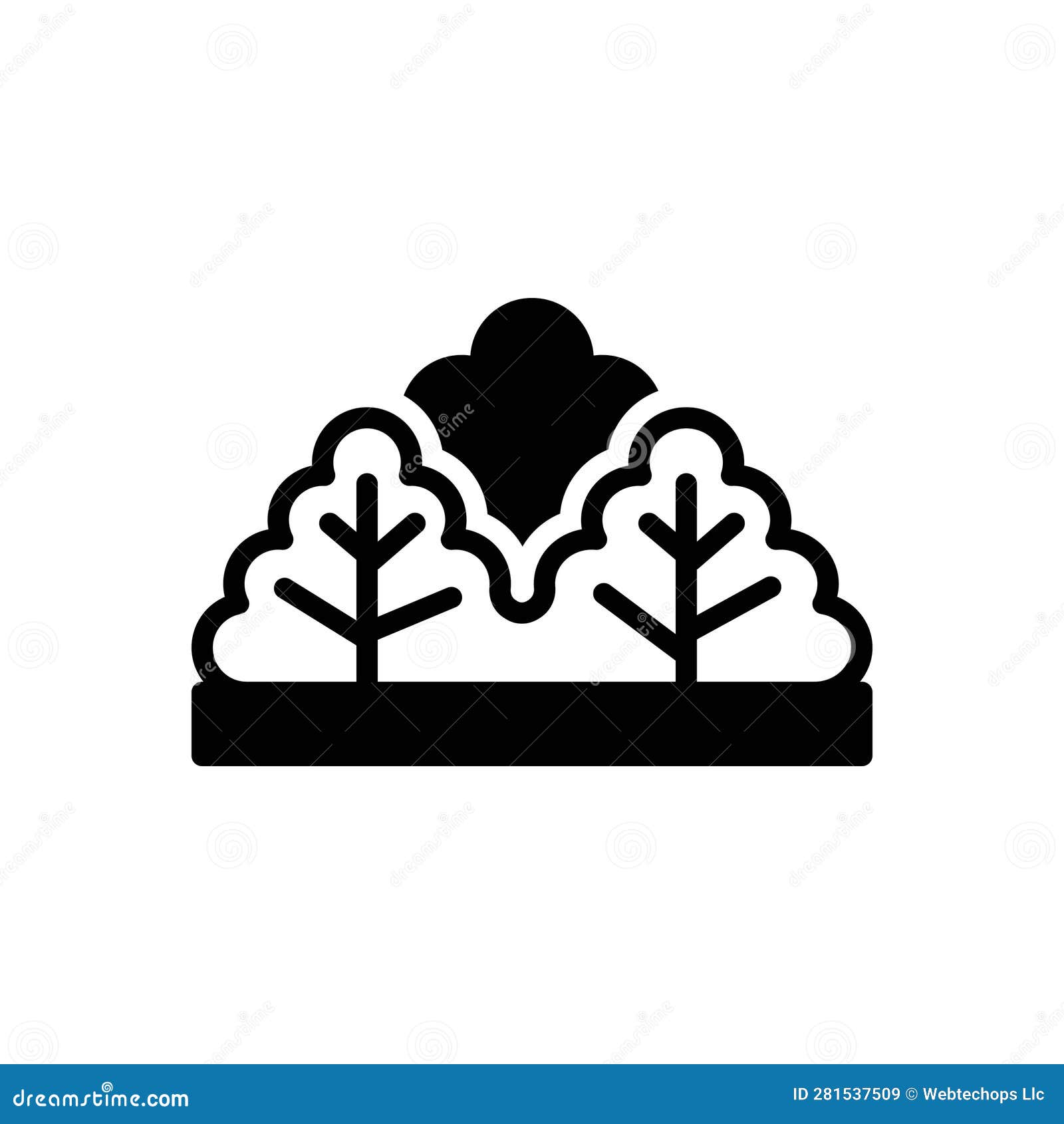 Black Solid Icon for Bush, Shrub and Landscape Stock Vector ...