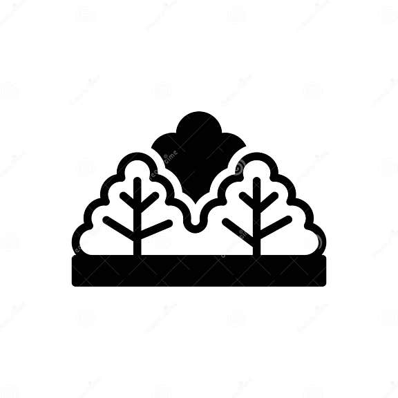 Black Solid Icon for Bush, Shrub and Landscape Stock Vector ...