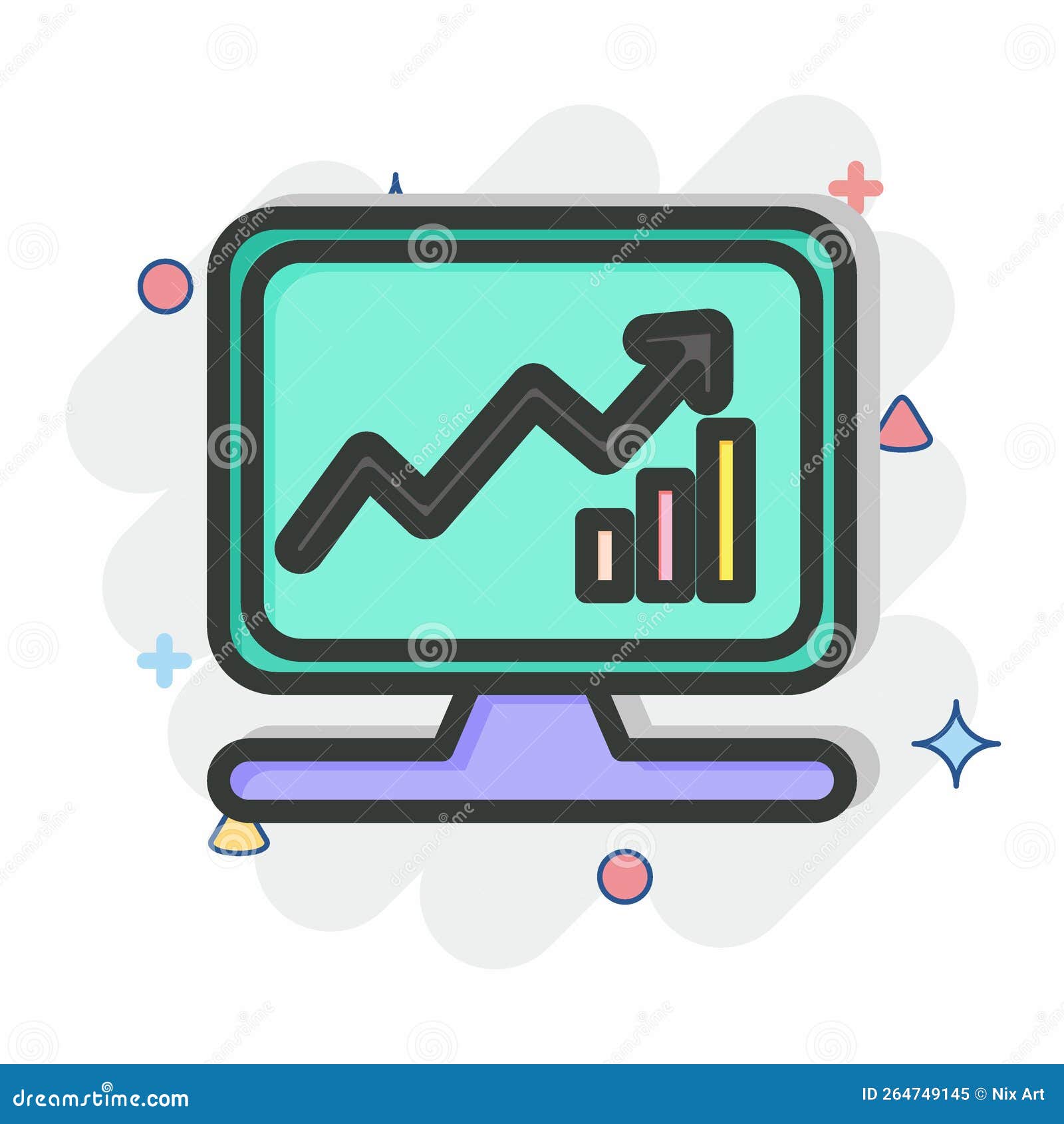 Icon Business Analytics. Related To Machine Learning Symbol. Comic ...