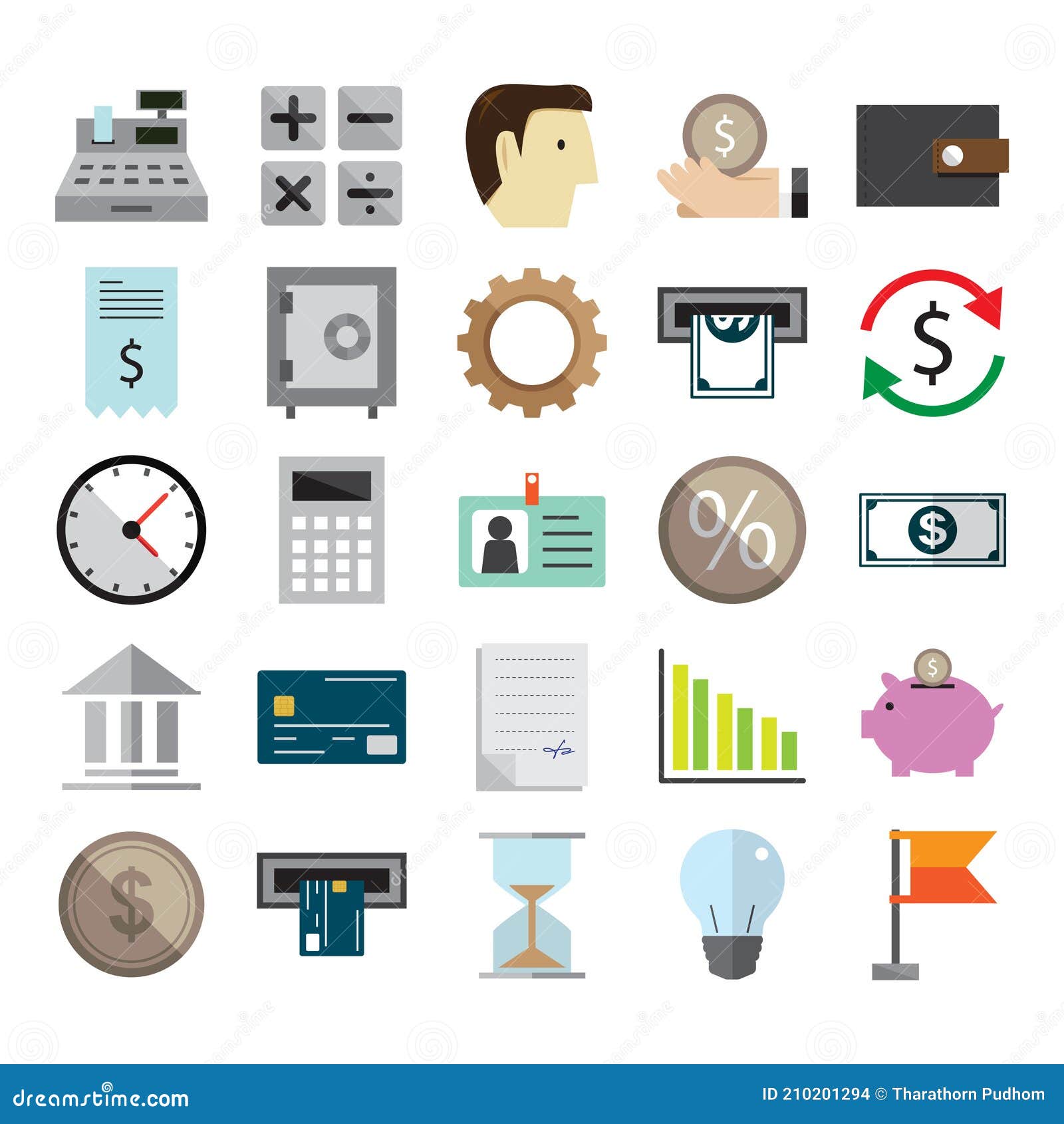 Icon Business and Finance in Color Scheme Stock Vector - Illustration ...