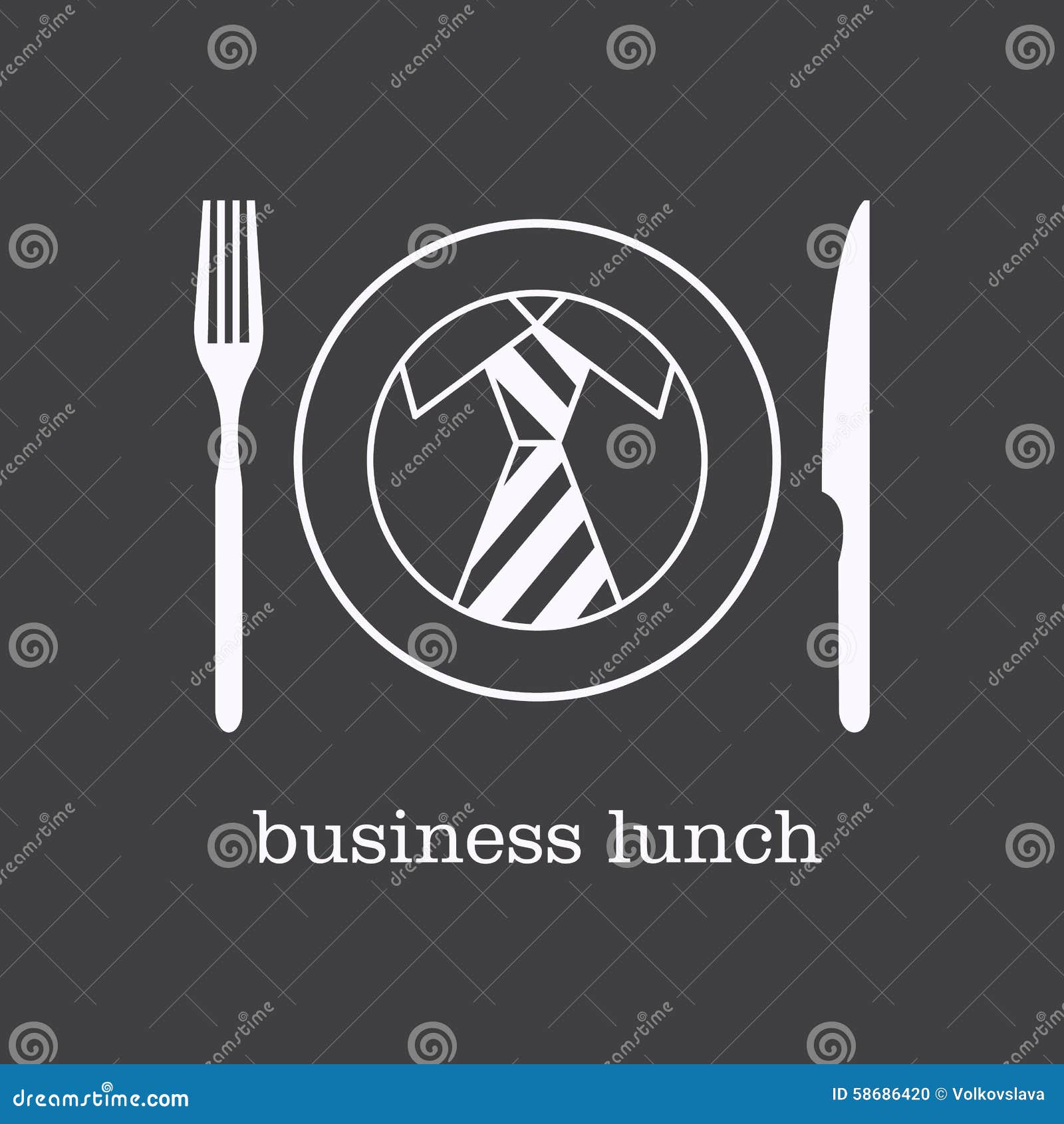 Icon business lunch stock vector. Illustration of knife - 58686420