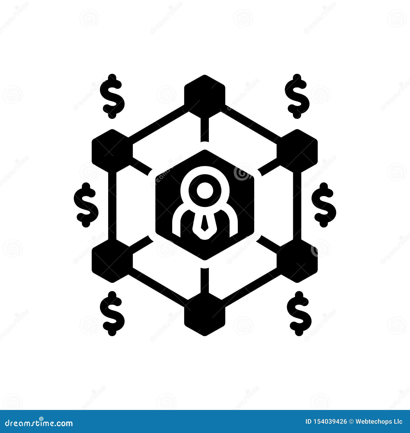 Black Solid Icon for Business Network, Grid and Communication Stock ...