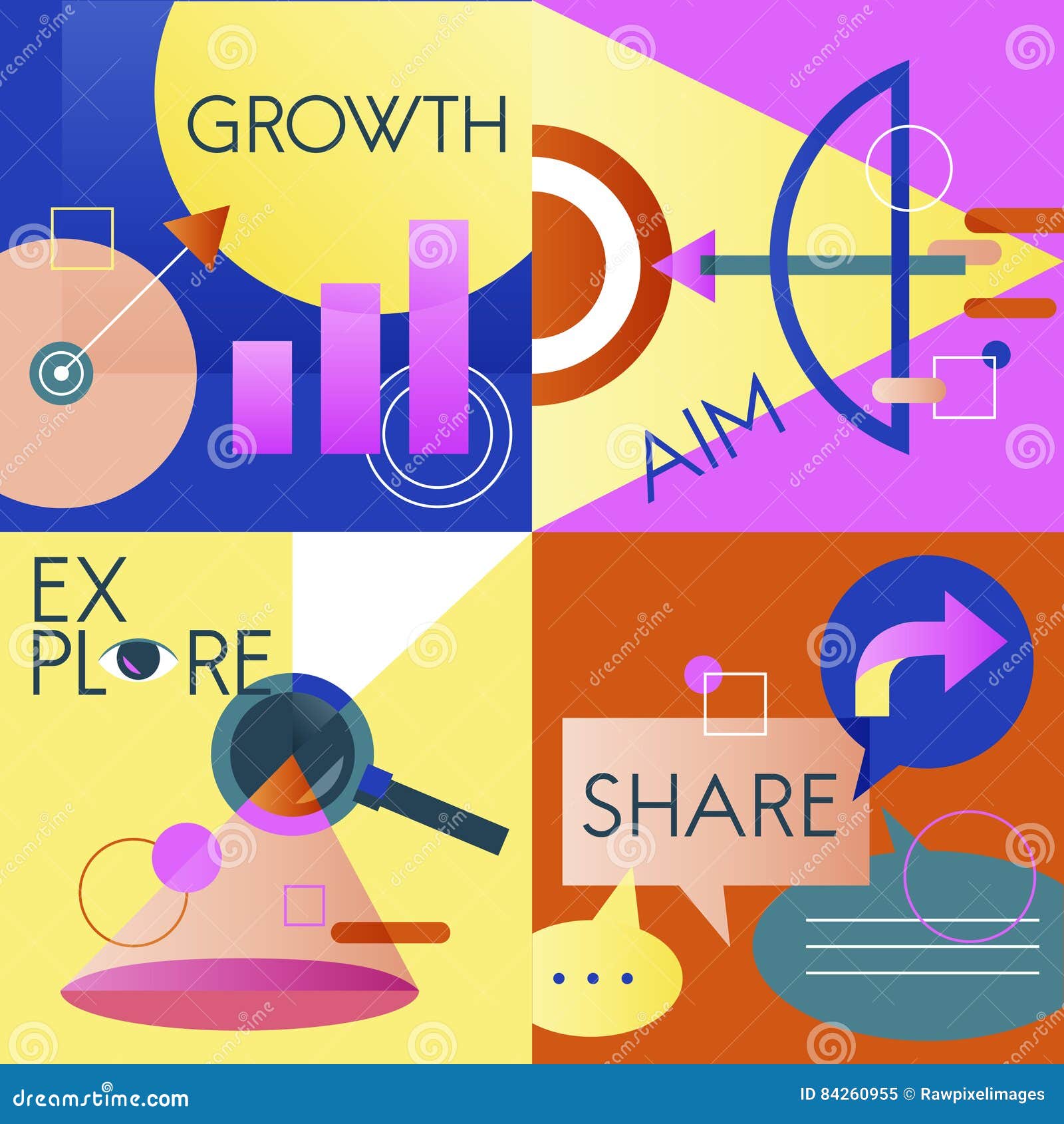 Icon Business Vector Set Colorful Stock Illustration - Illustration of ...