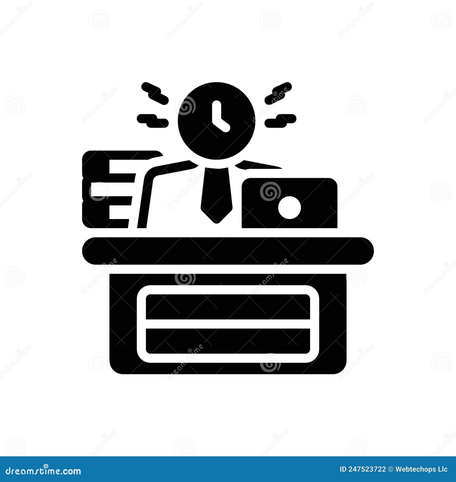 Black Solid Icon for Busy, Engaged and Dissipated Stock Vector ...