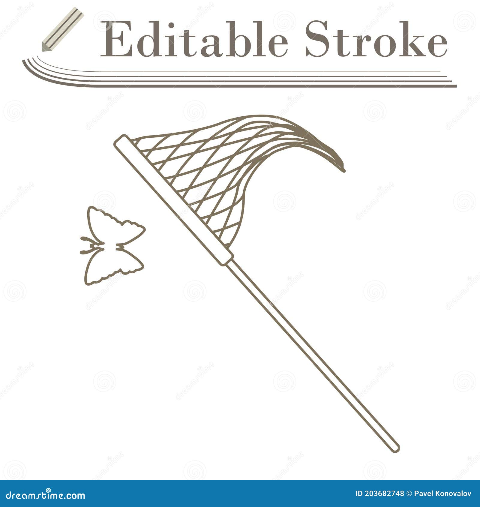 Icon of Butterfly Net stock vector. Illustration of hiking - 203682748