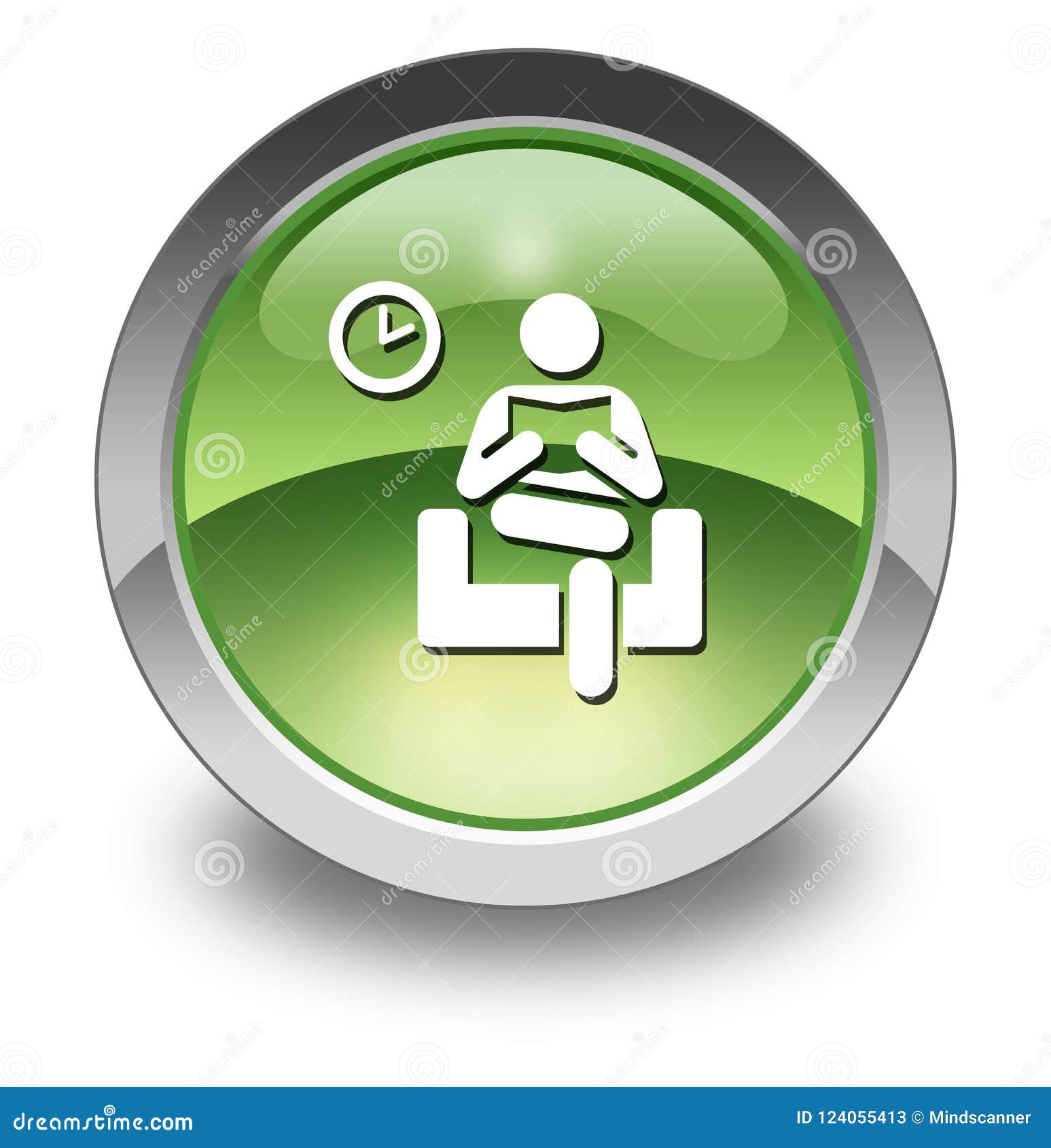 Icon, Button, Pictogram Waiting Room Stock Illustration - Illustration ...