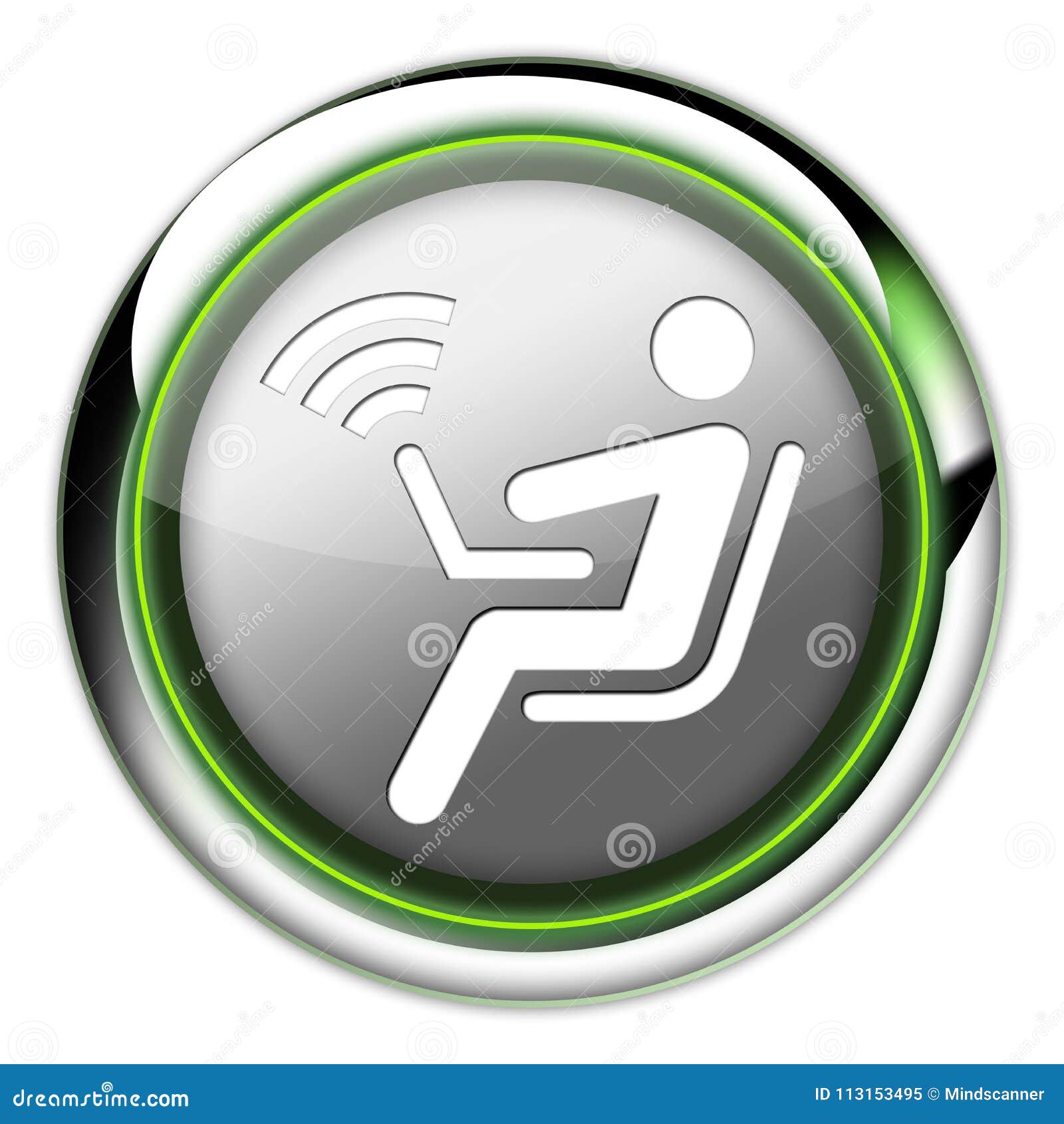Icon, Button, Pictogram Wireless Access Stock Illustration ...