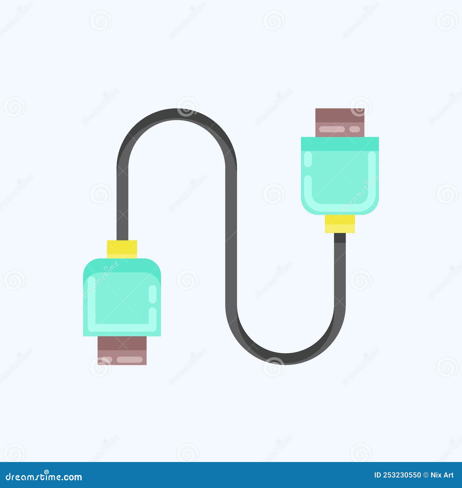 Icon Cable. Suitable for Computer Components Symbol. Flat Style. Simple ...