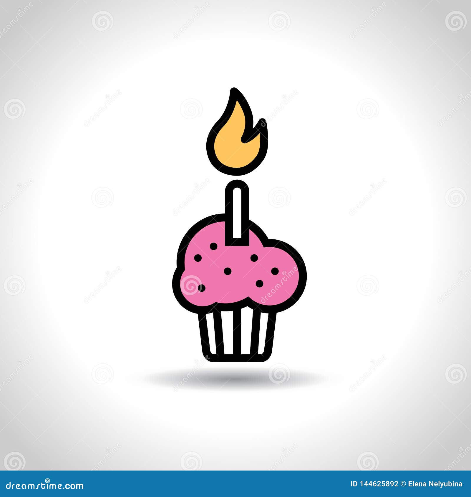 Icon of Cake. Happy Birthday Simbol Stock Illustration - Illustration ...
