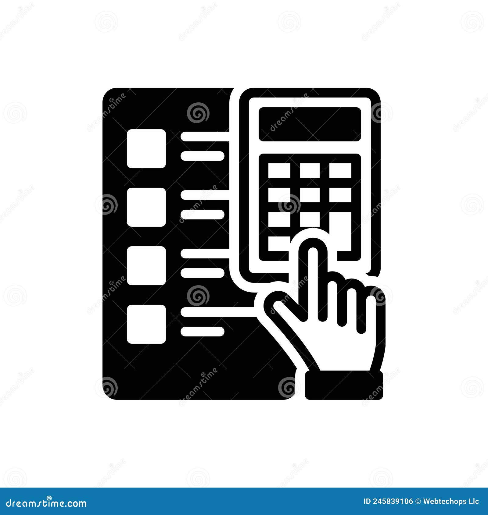 Black Solid Icon for Calculate, Figure Out and Total Stock Vector ...