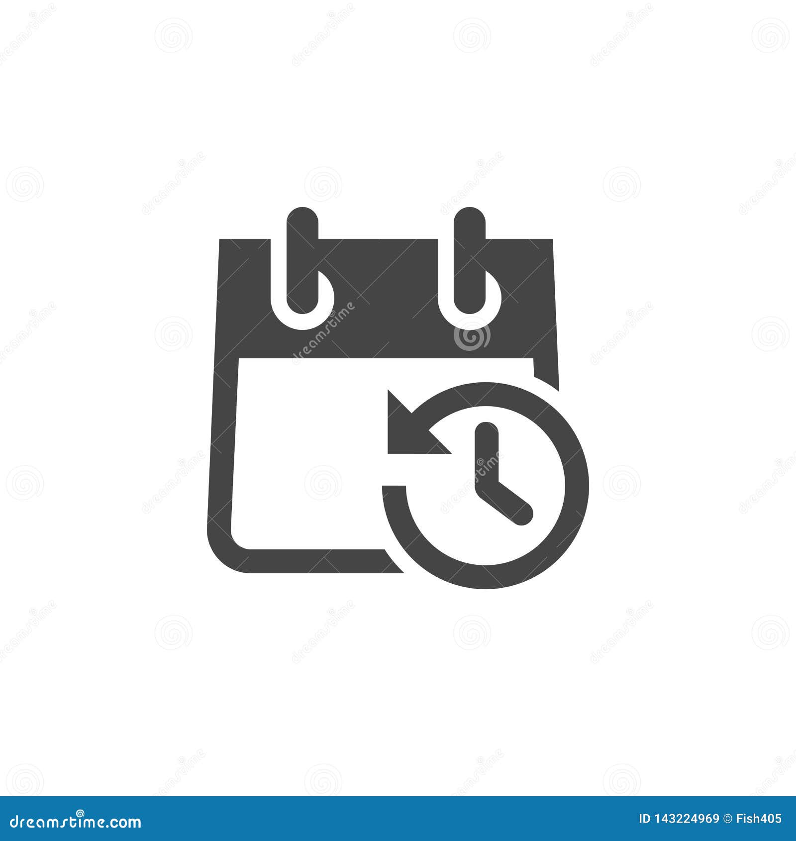 Icon Of Calendar With Clock And Arrow In Opposite Direction. Schedule ...