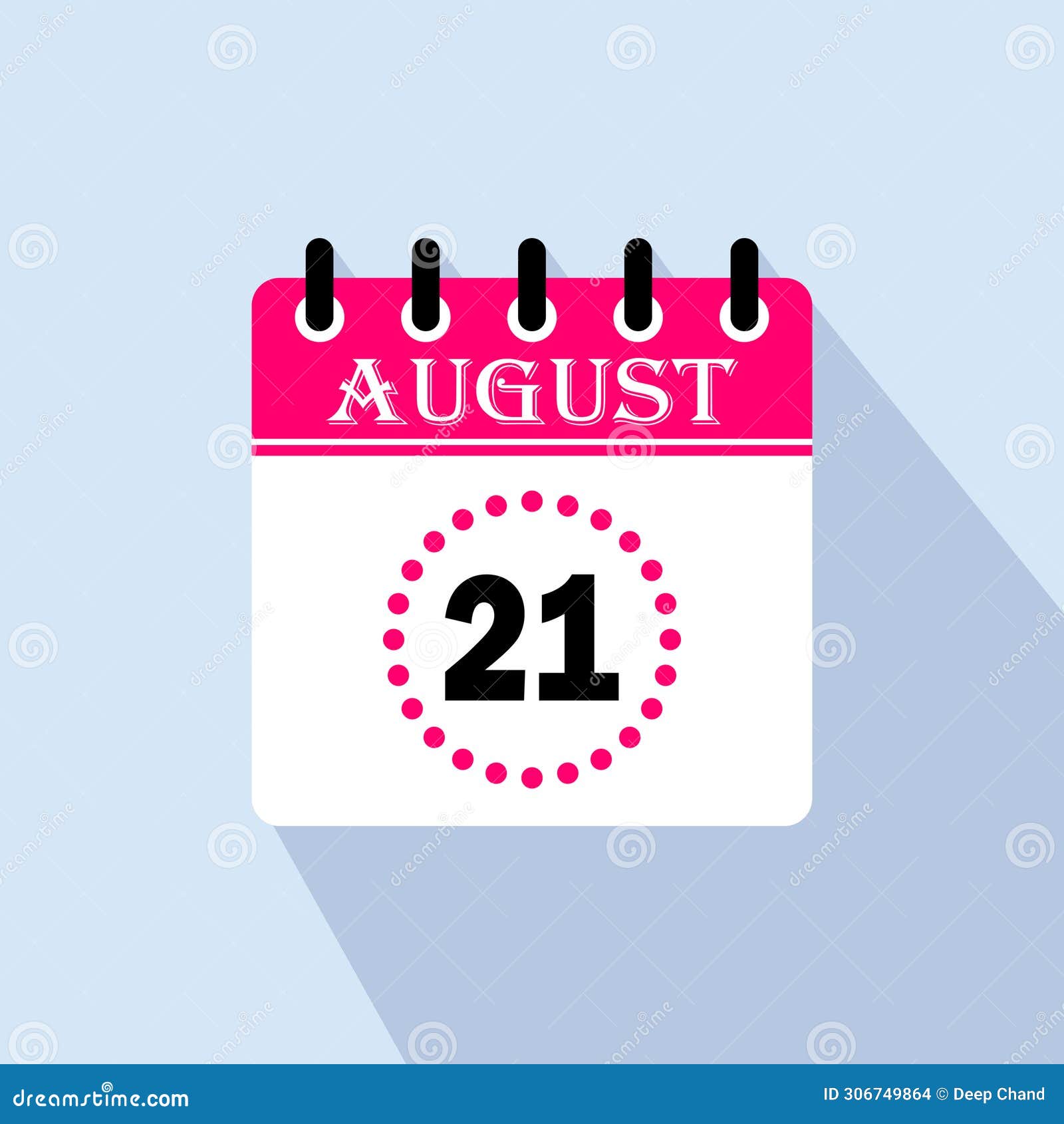 Icon Calendar Day - 21 August Stock Vector - Illustration of white ...