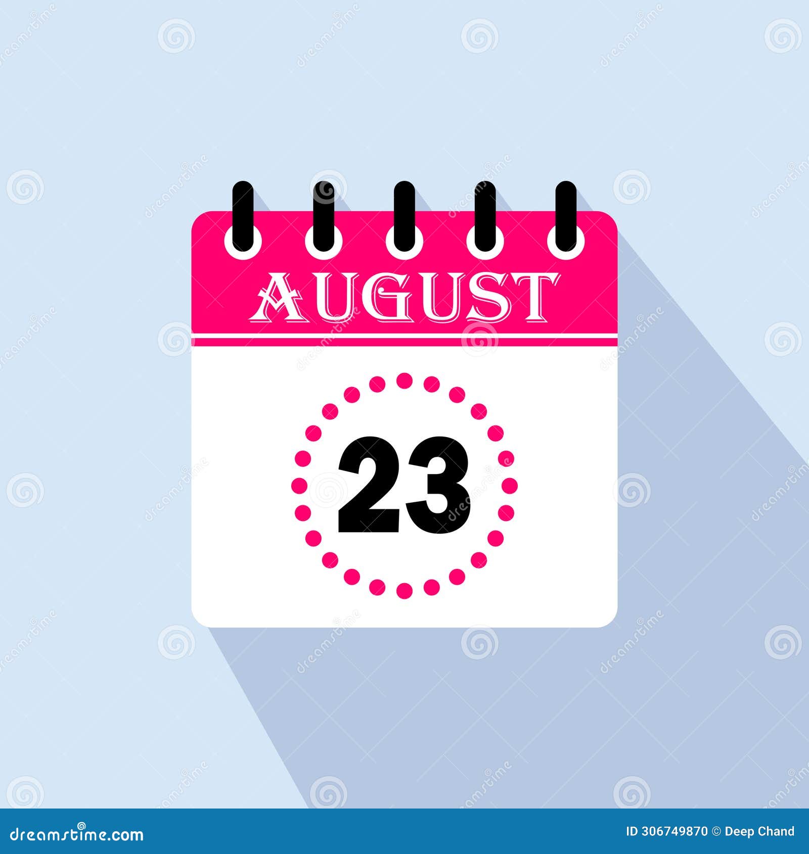 Icon Calendar Day - 23 August Stock Vector - Illustration of button ...