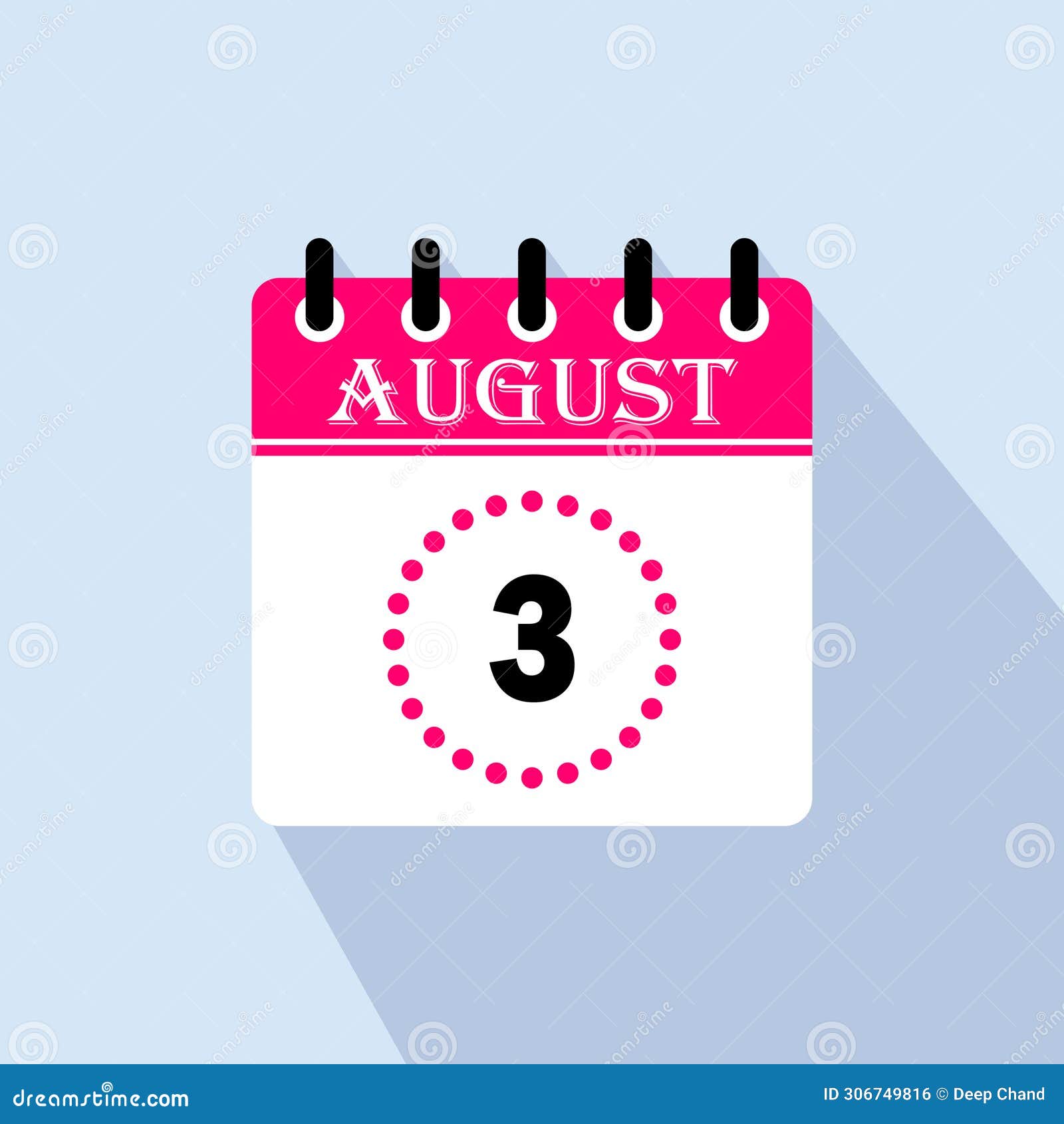 Icon Calendar Day - 3 August Stock Vector - Illustration of backdrop ...