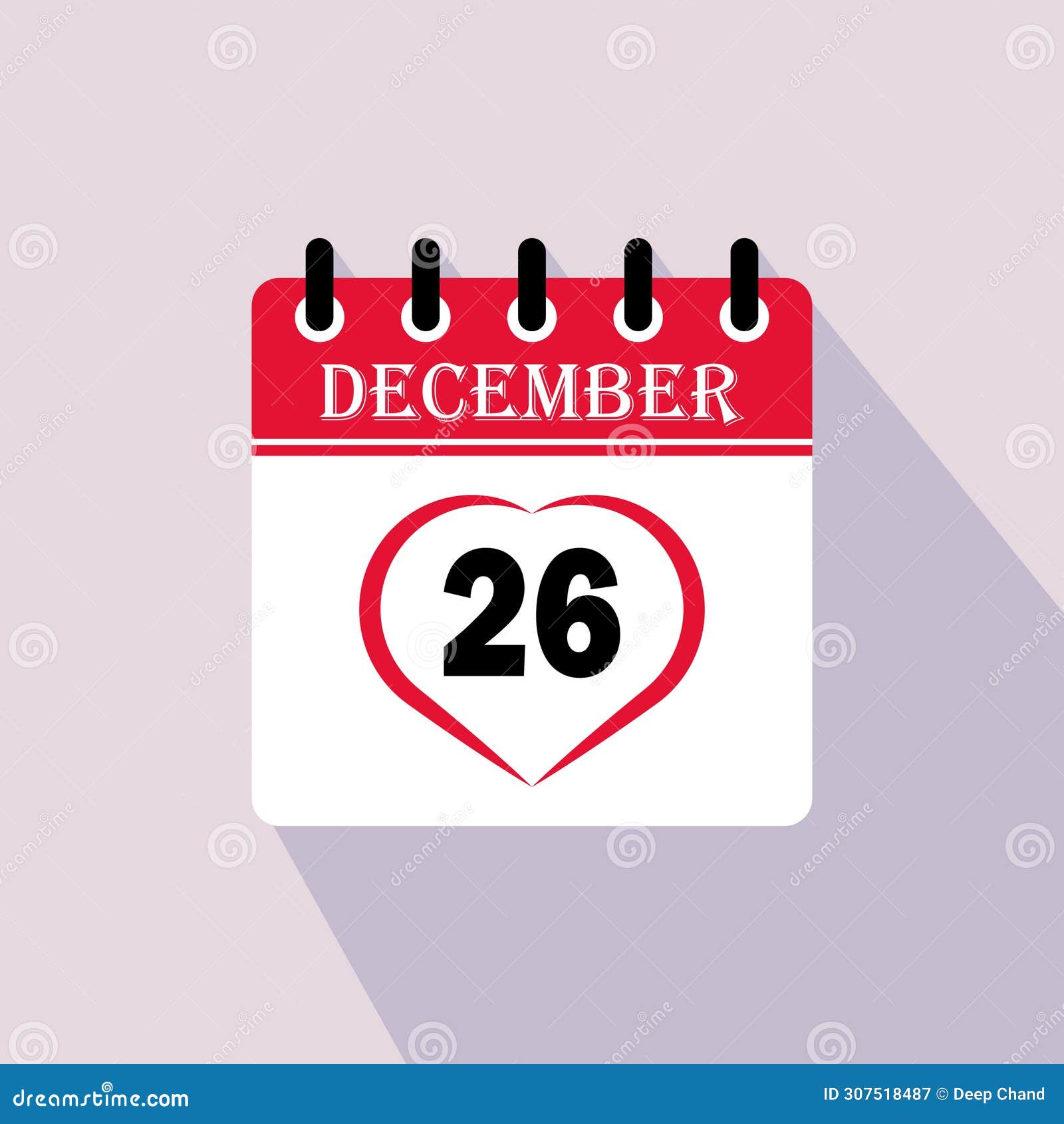 Icon Calendar Day - 26 December Stock Vector - Illustration of isolated ...
