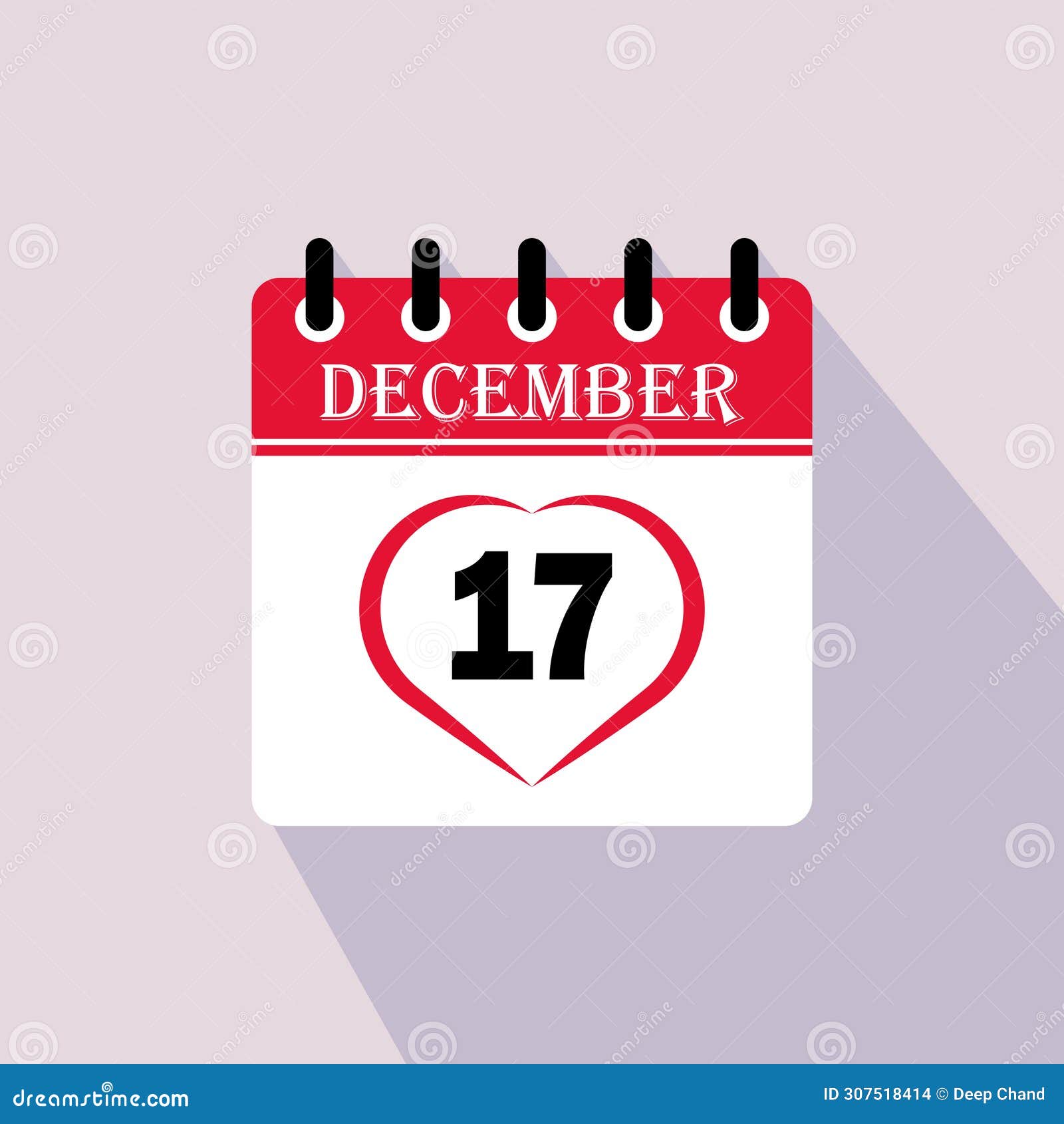 Icon Calendar Day - 17 December Stock Vector - Illustration of week ...