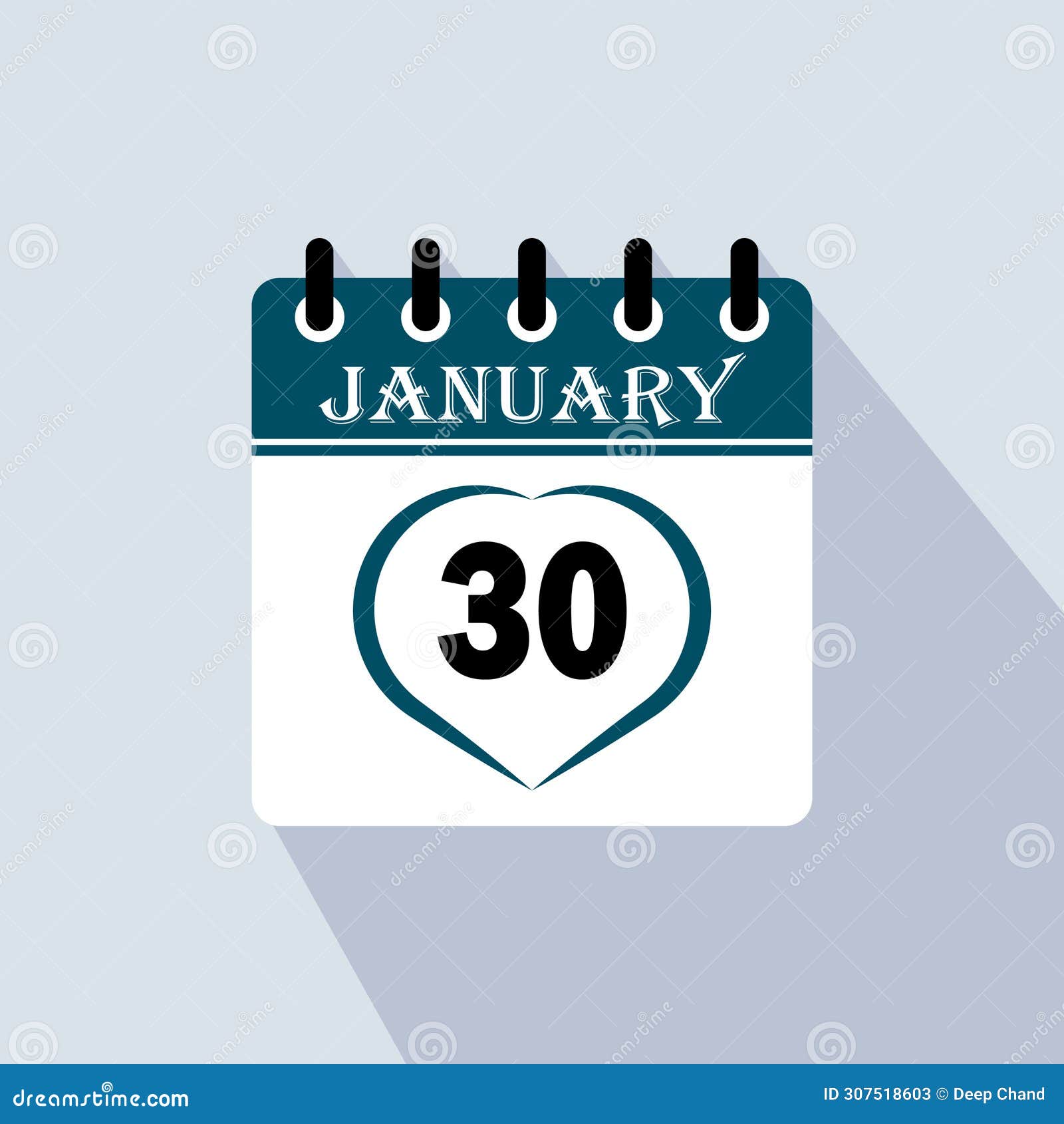 Icon Calendar Day - 30 January Stock Vector - Illustration of flat ...