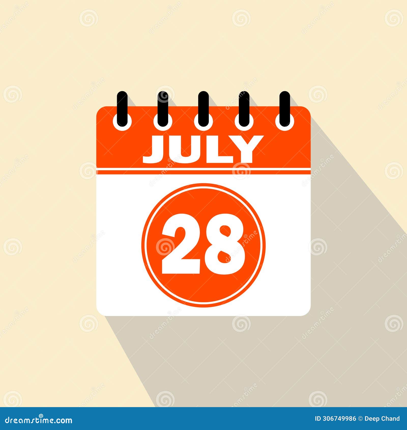 Icon Calendar Day - 28 July Stock Vector - Illustration of symbol ...