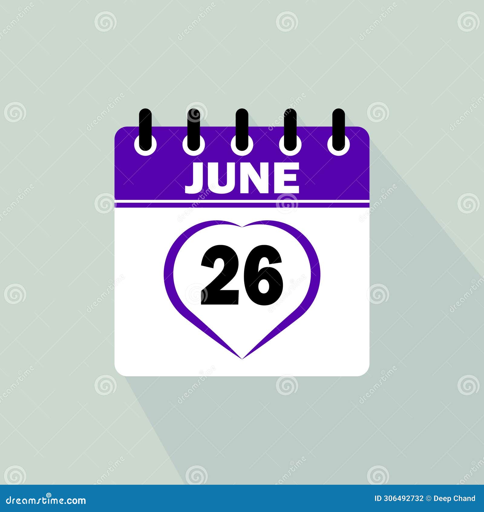 Icon Calendar Day - 26 June Stock Vector - Illustration of icon ...