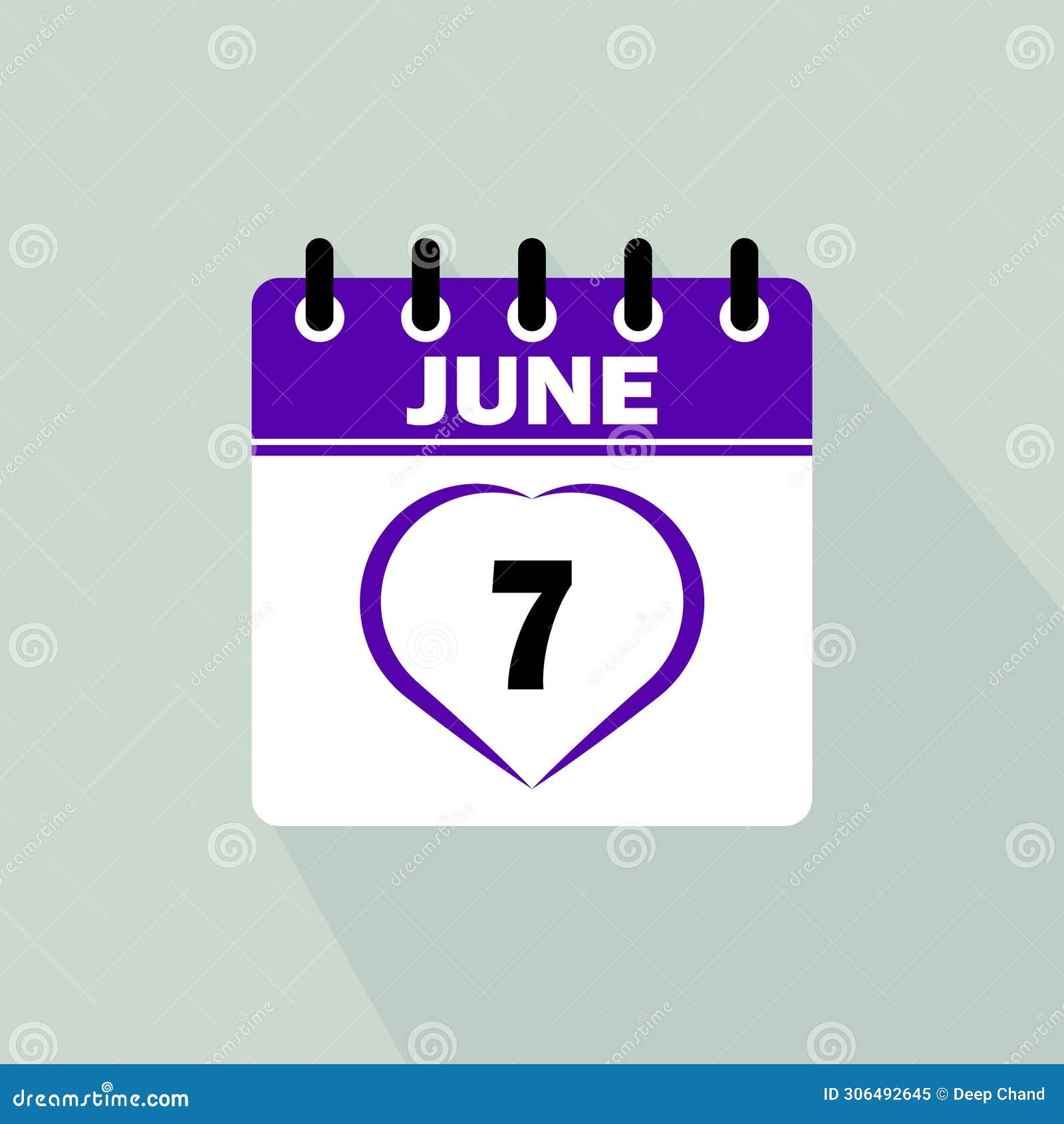 Icon calendar day - 7 June stock illustration. Illustration of sign ...
