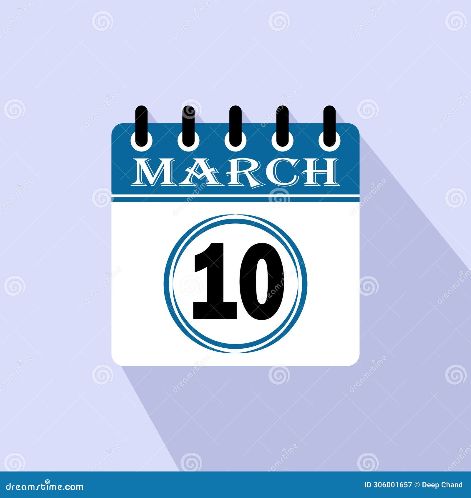 Icon Calendar Day - 10 March Stock Vector - Illustration of month, time ...