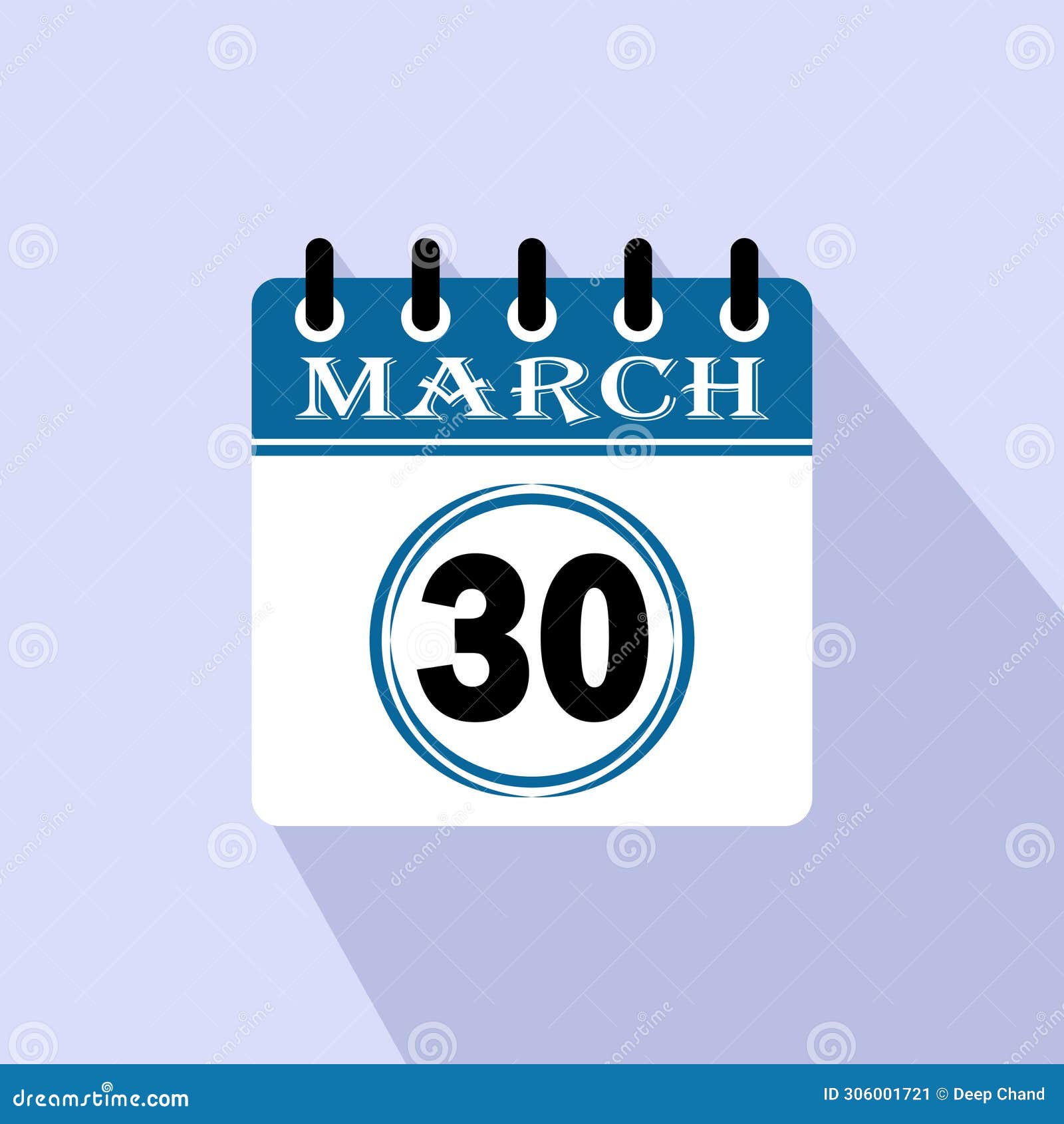 Icon Calendar Day - 30 March Stock Vector - Illustration of business ...