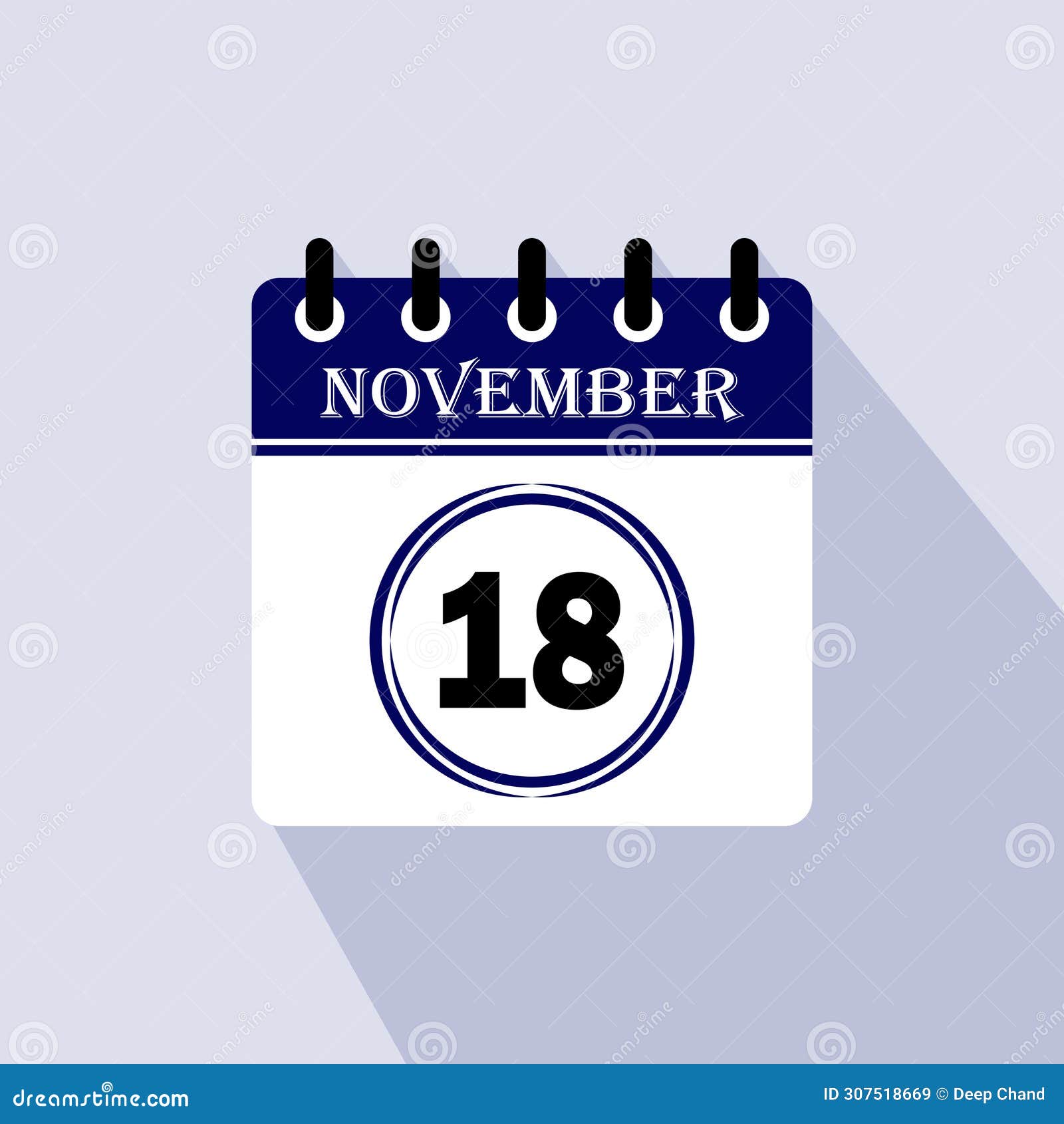 Icon Calendar Day - 18 November Stock Vector - Illustration of orange ...