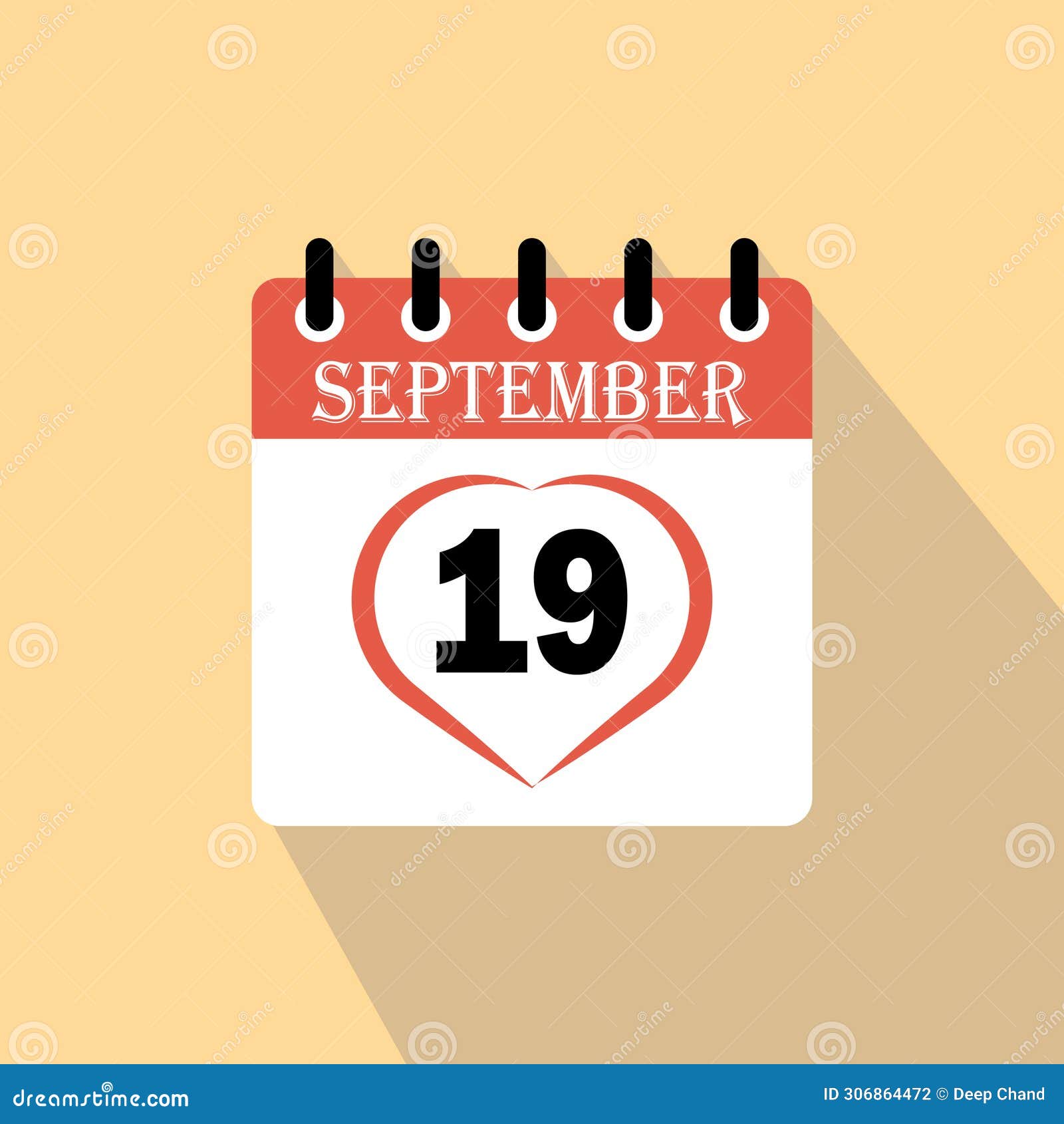 Icon Calendar Day - 19 September Stock Vector - Illustration of ...