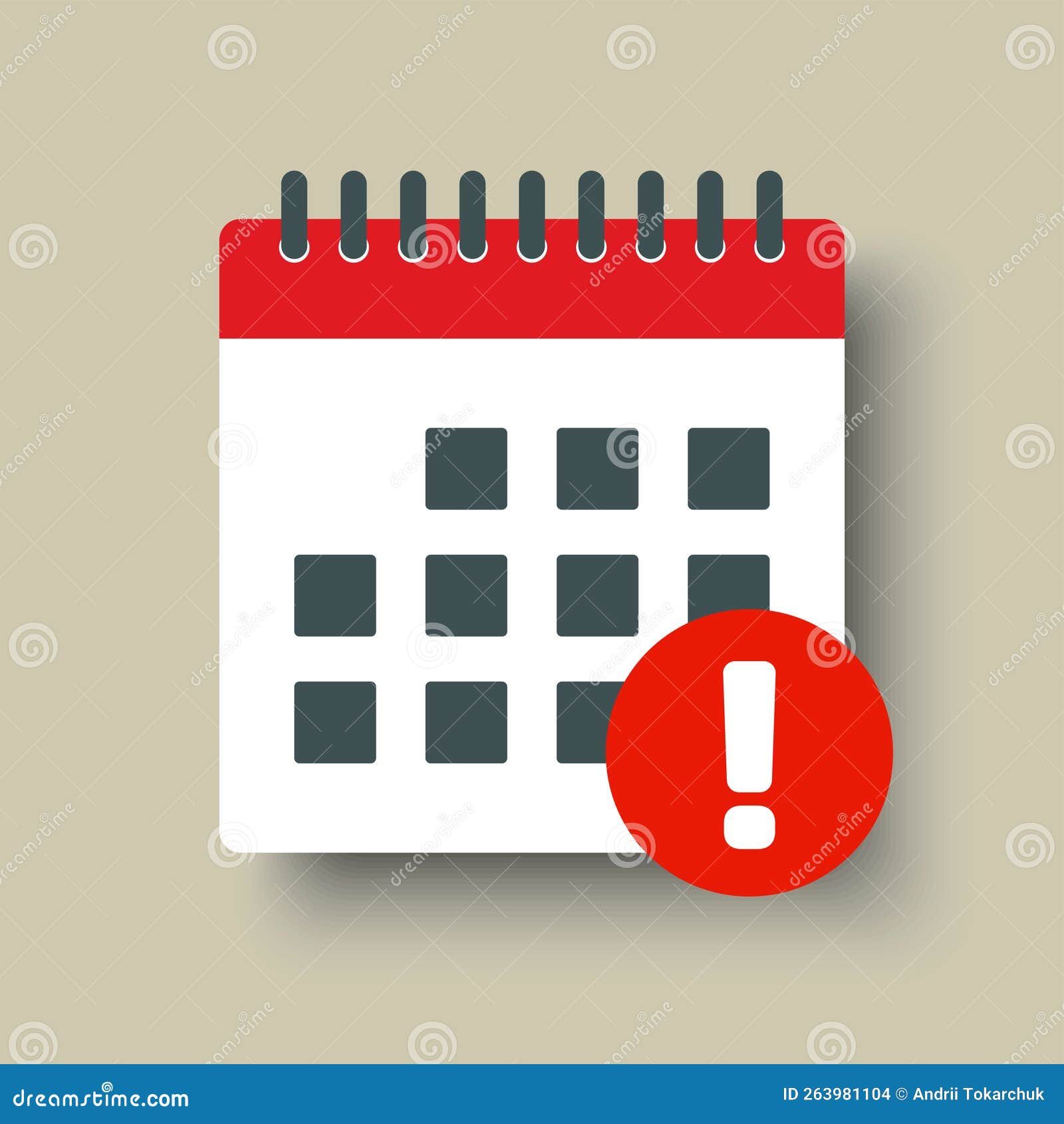 Icon Calendar - Popup Message Alert or Error Stock Illustration ...