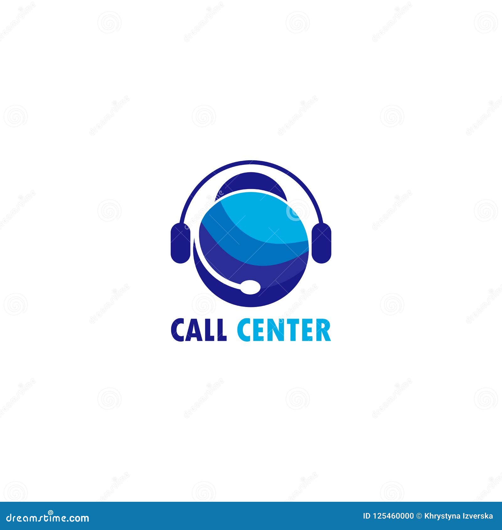 Icon Call Center at Blue Color. Vector Icon Stock Illustration ...