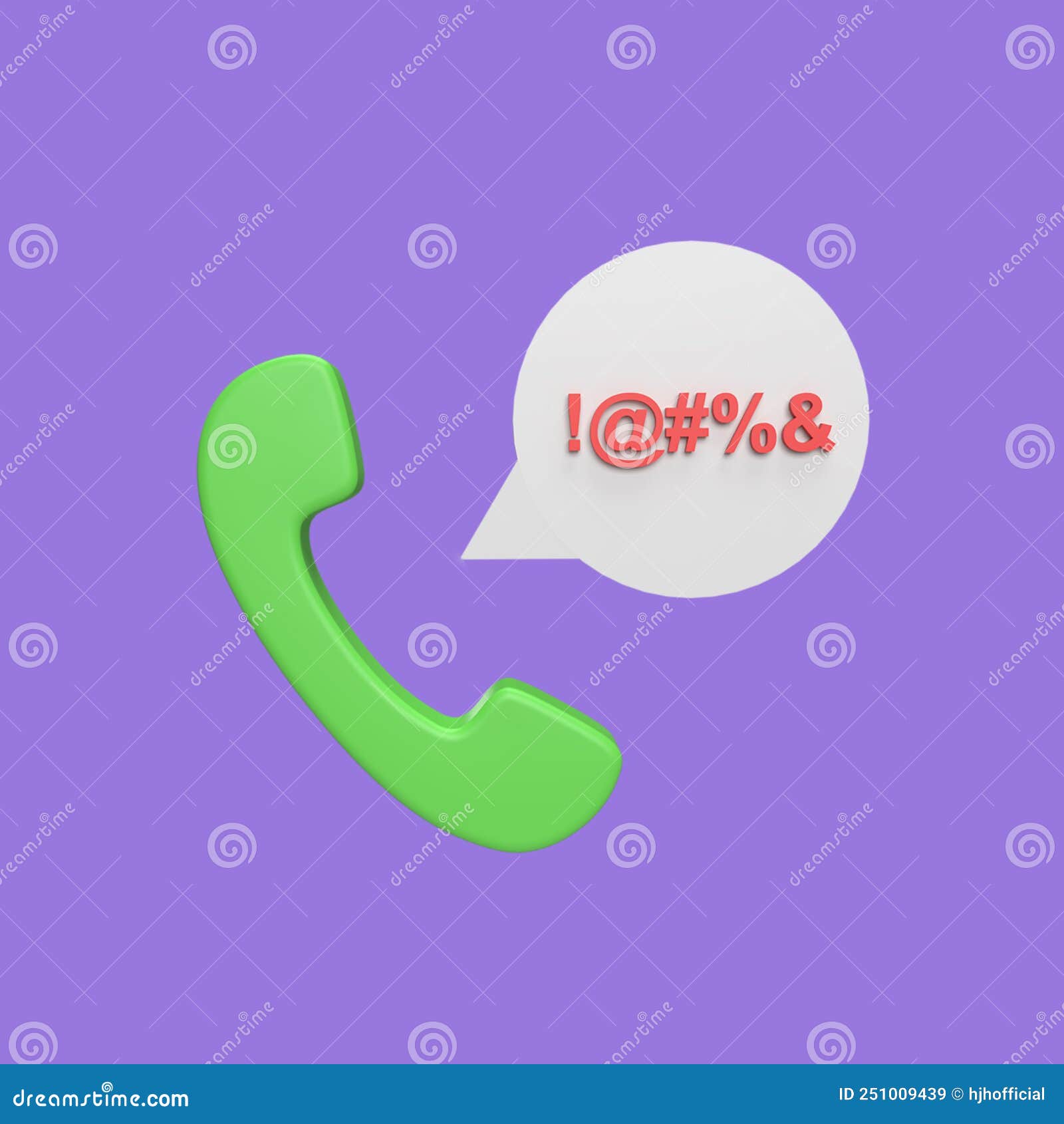 Icon Call and Harsh Word 3d Icon Model Cartoon Style Concept. Render Illustration Stock ...