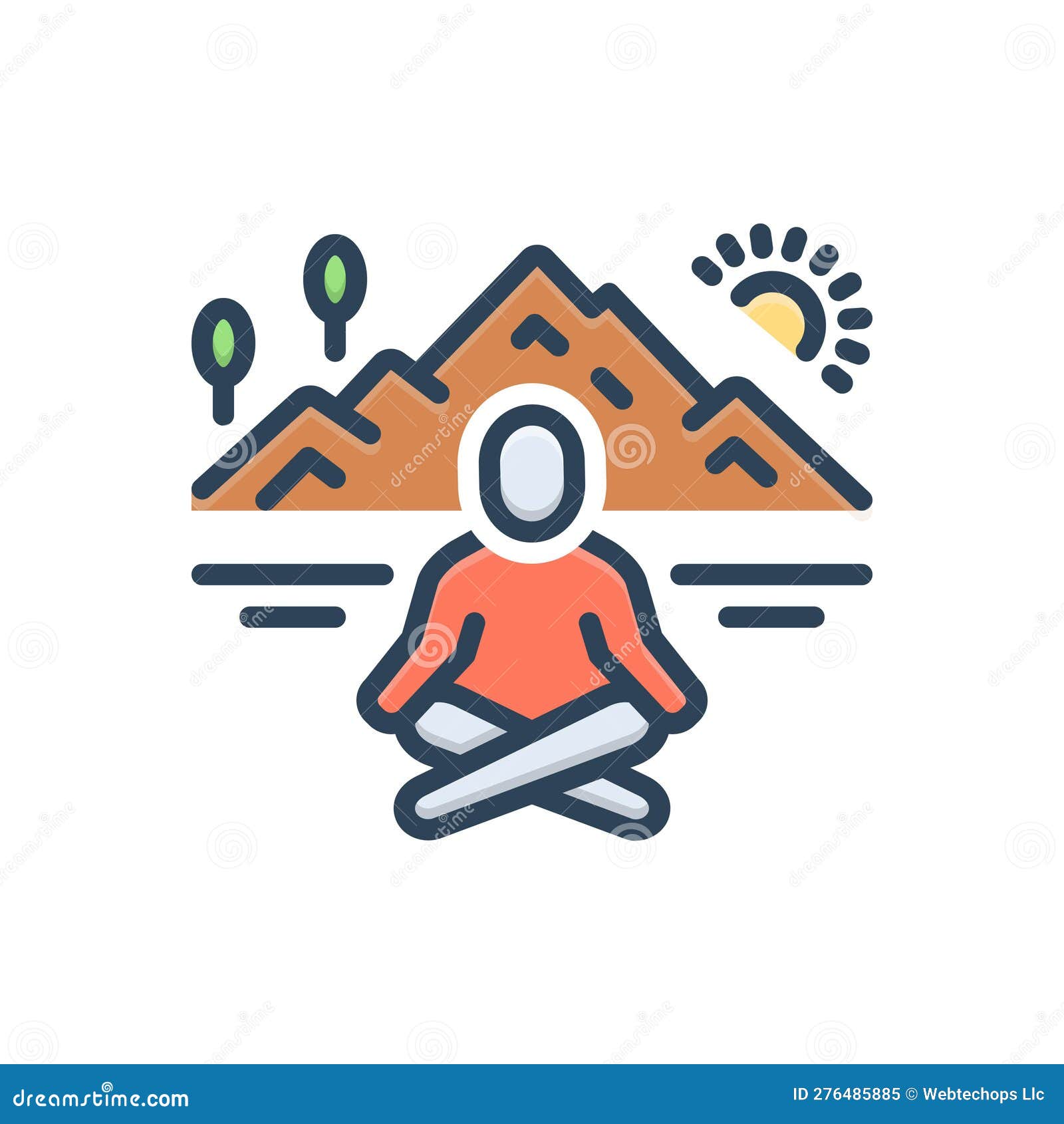 Color Illustration Icon for Calm, Tranquil and Meditation Stock ...