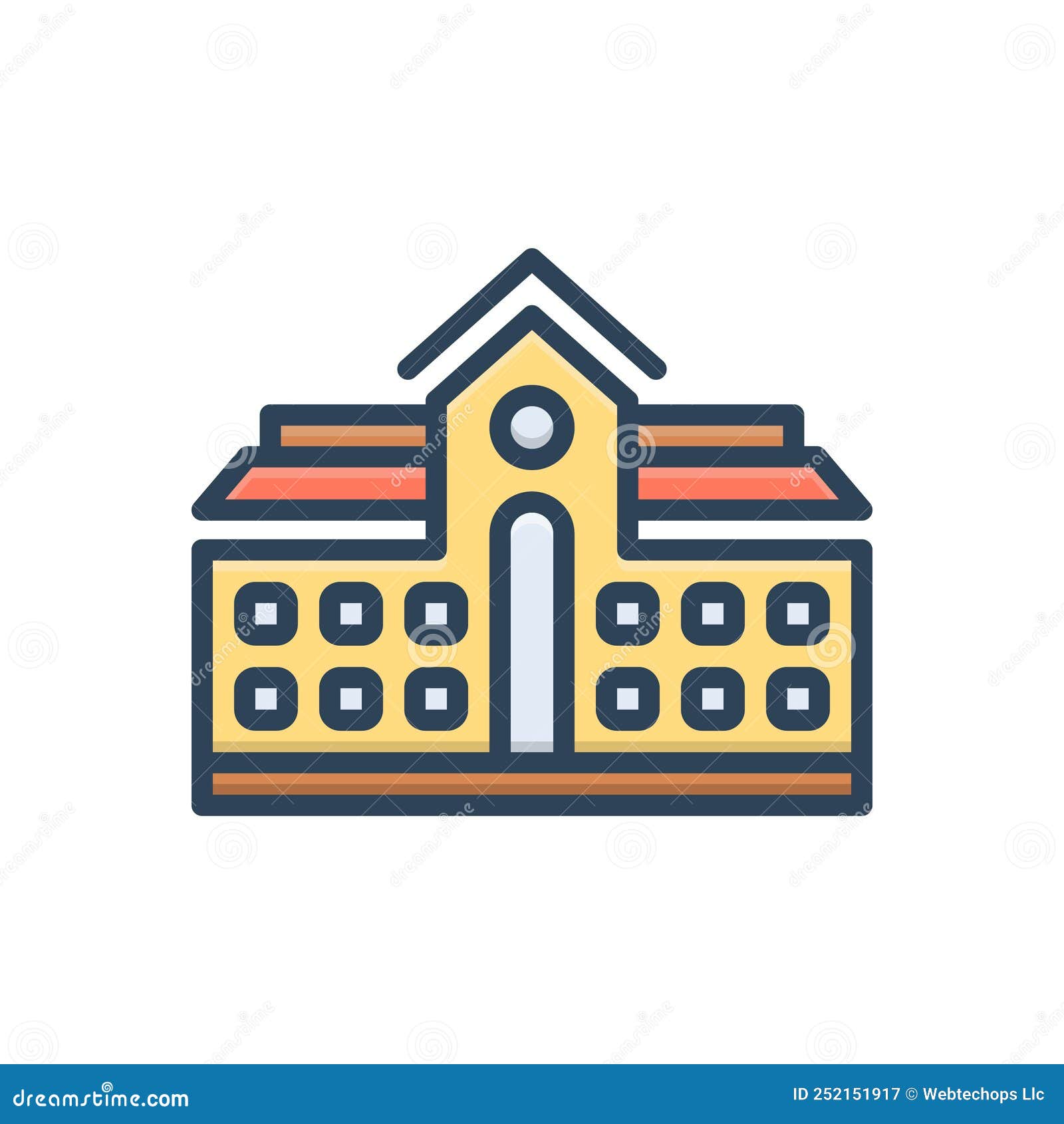 Color Illustration Icon for Campus, University and Campus Stock ...