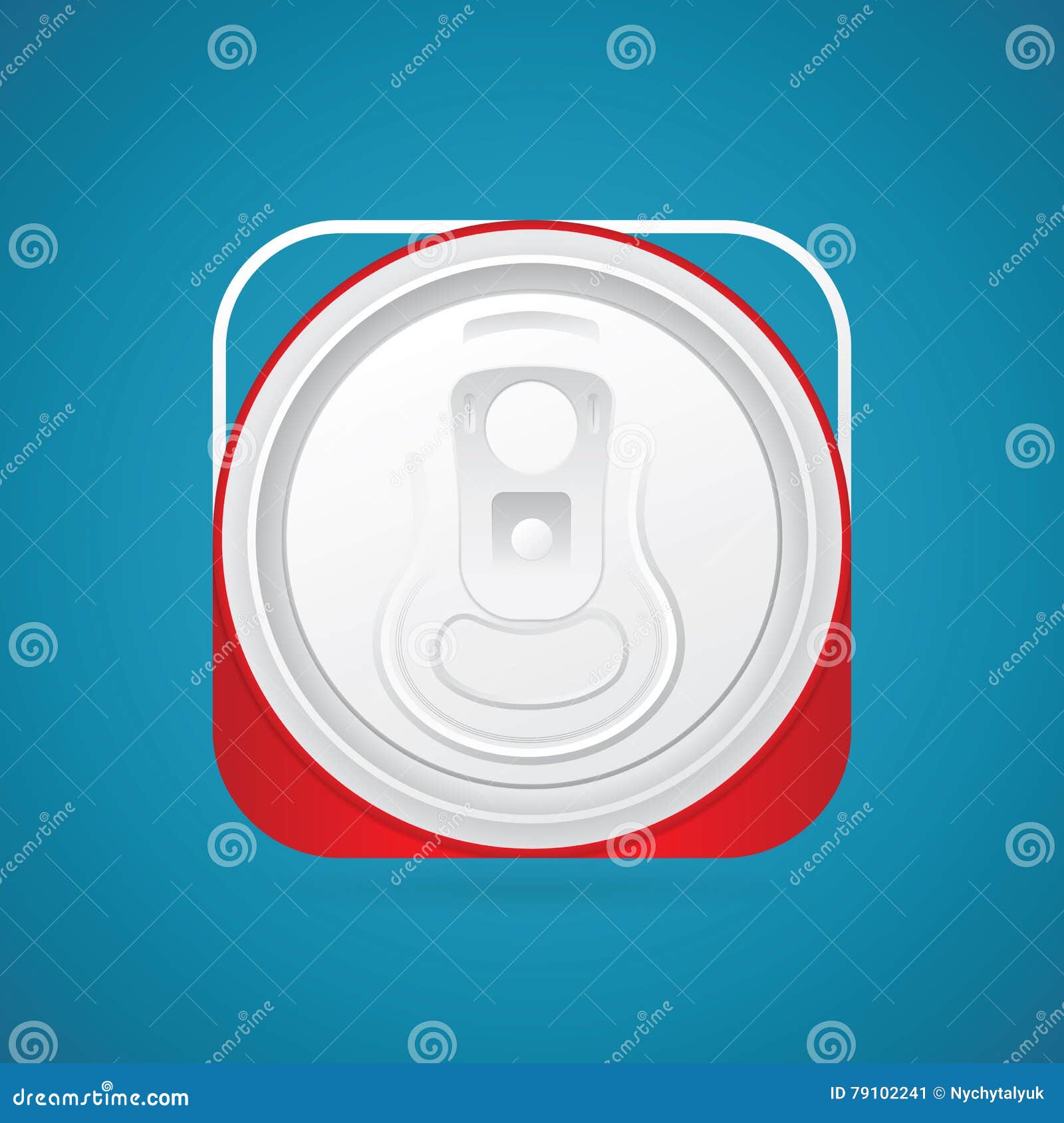 Icon of Can with Top View. stock vector. Illustration of objects - 79102241