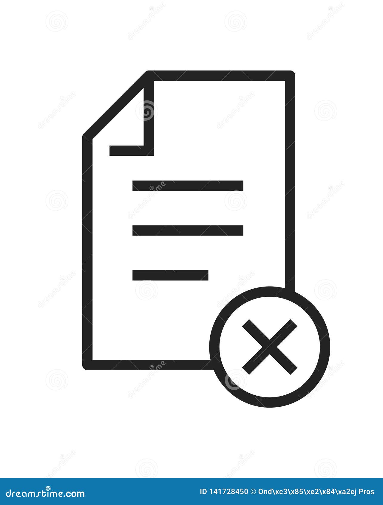 Icon of Canceled Document. Checklist, File, Document Stock Vector ...