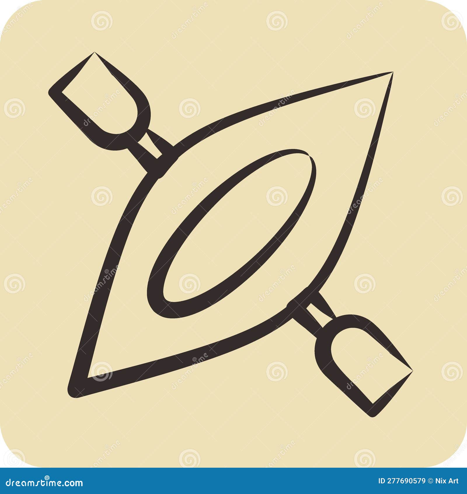 Icon Canoe. Suitable for Summer Symbol. Hand Drawn Style. Simple Design ...