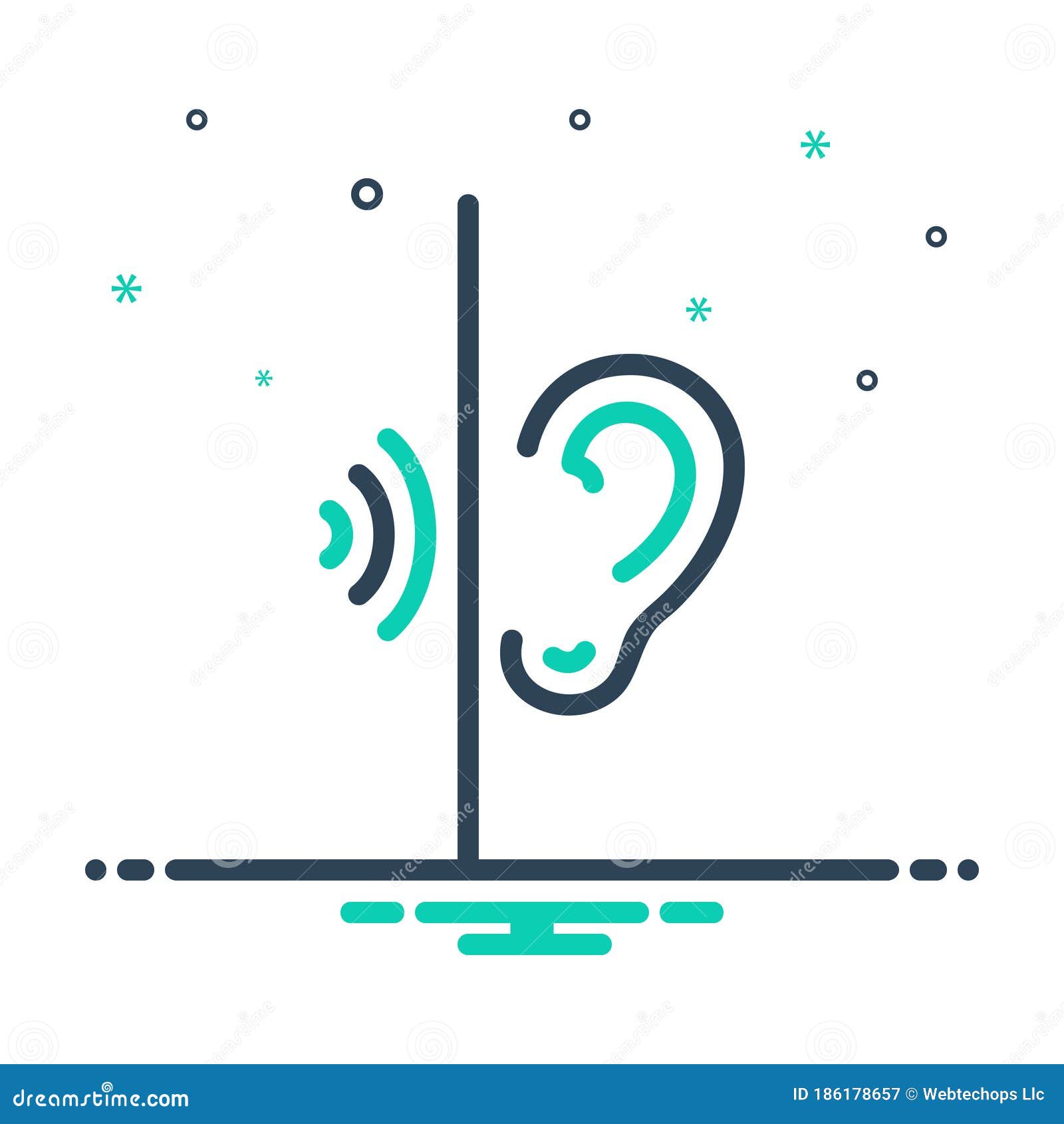 Mix Icon for Listen, Hark and Hear Stock Vector - Illustration of open ...