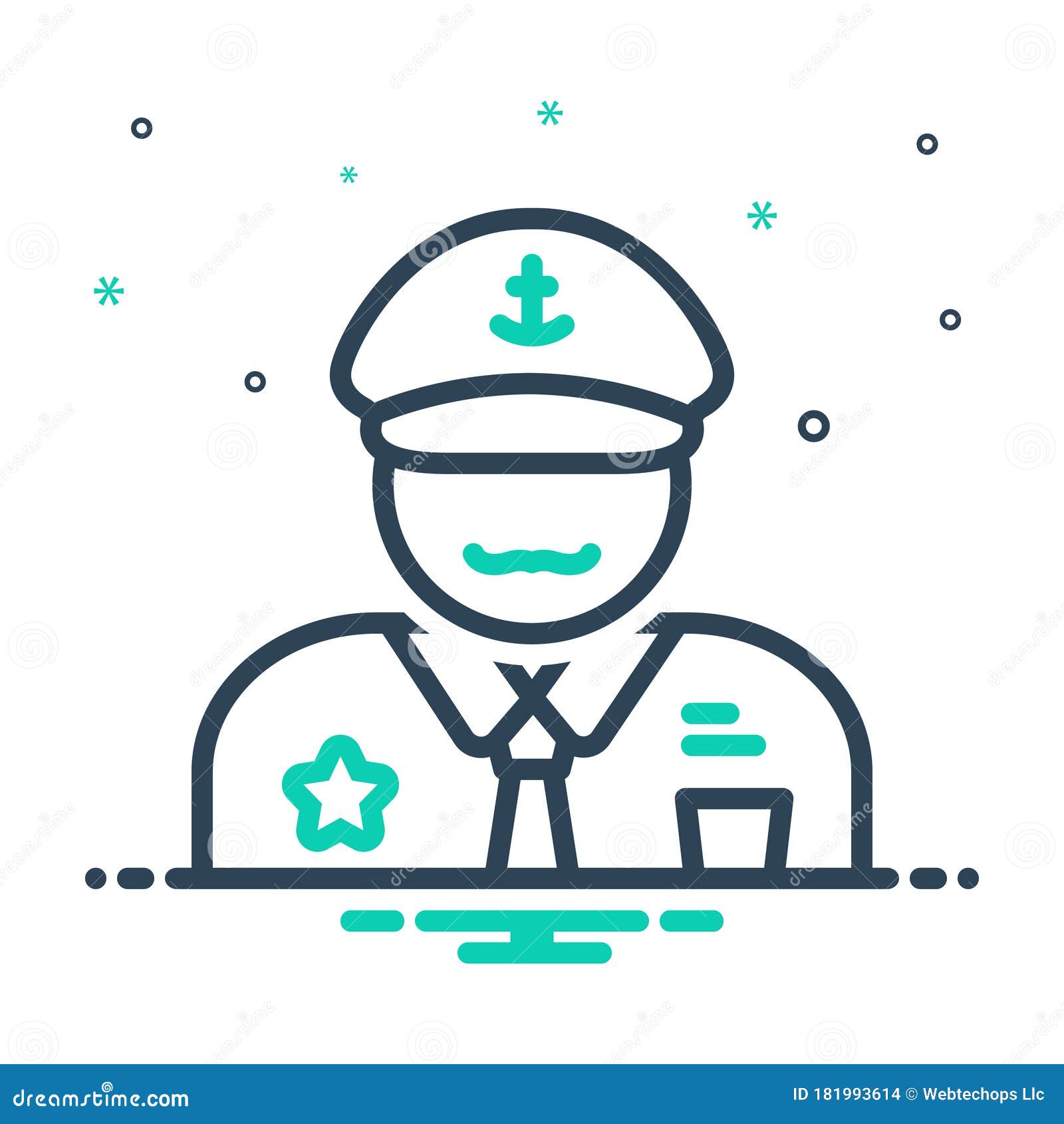 Mix Icon for Captain, Skipper and Padrone Stock Vector - Illustration ...