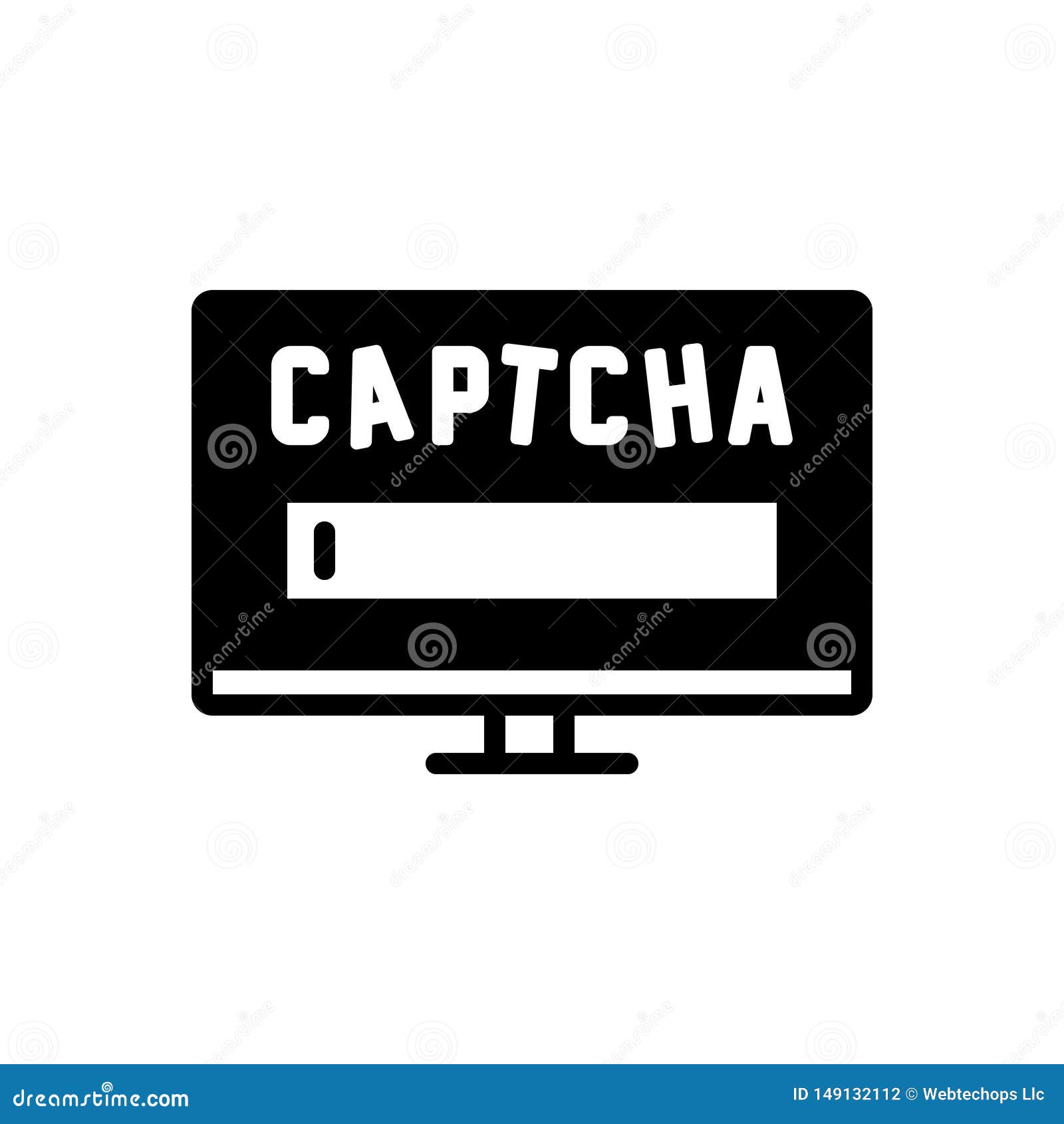Black Solid Icon for Captcha, Technology and System Stock Illustration ...
