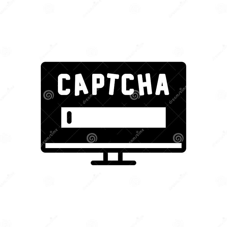 Black Solid Icon for Captcha, Technology and System Stock Illustration ...