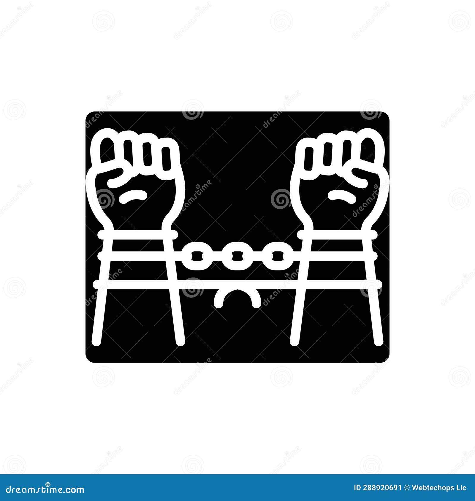 Black Solid Icon for Captured, Handcuff and Slavery Stock Vector ...