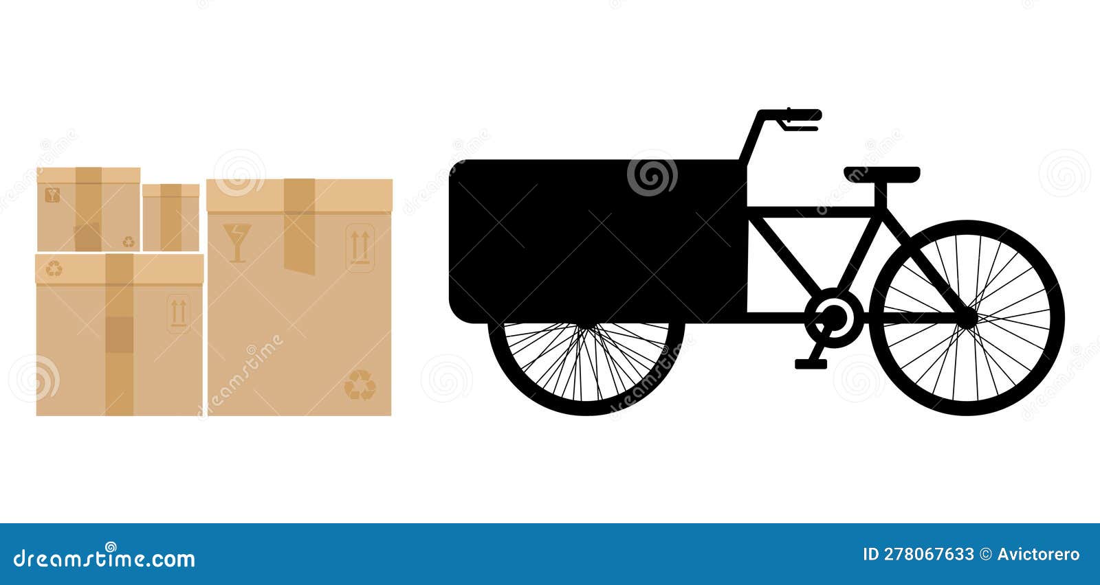 Icon of Cargo Bike and Cardboard Boxes Stock Illustration ...