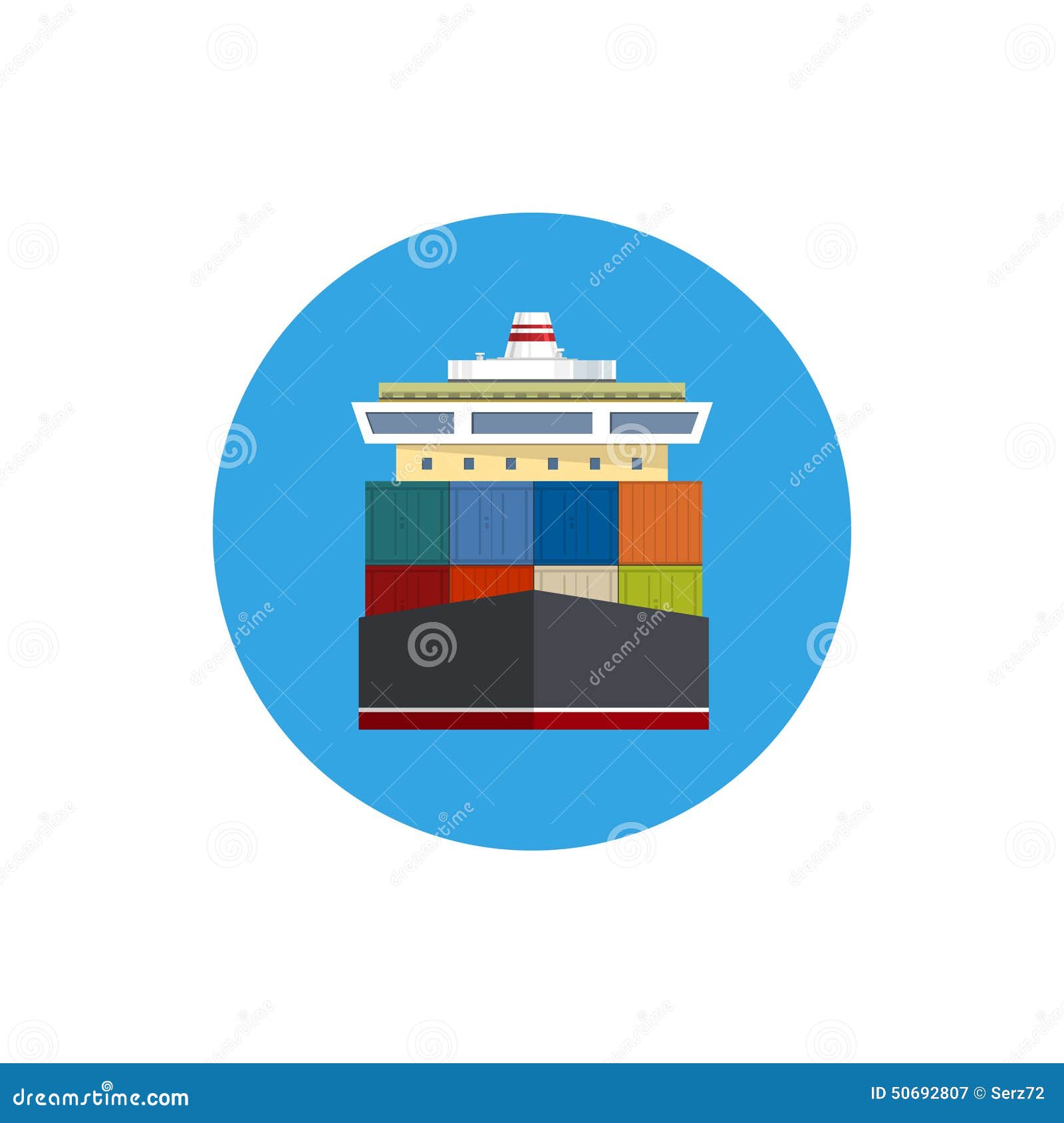 Icon cargo container ship stock vector. Illustration of ocean - 50692807