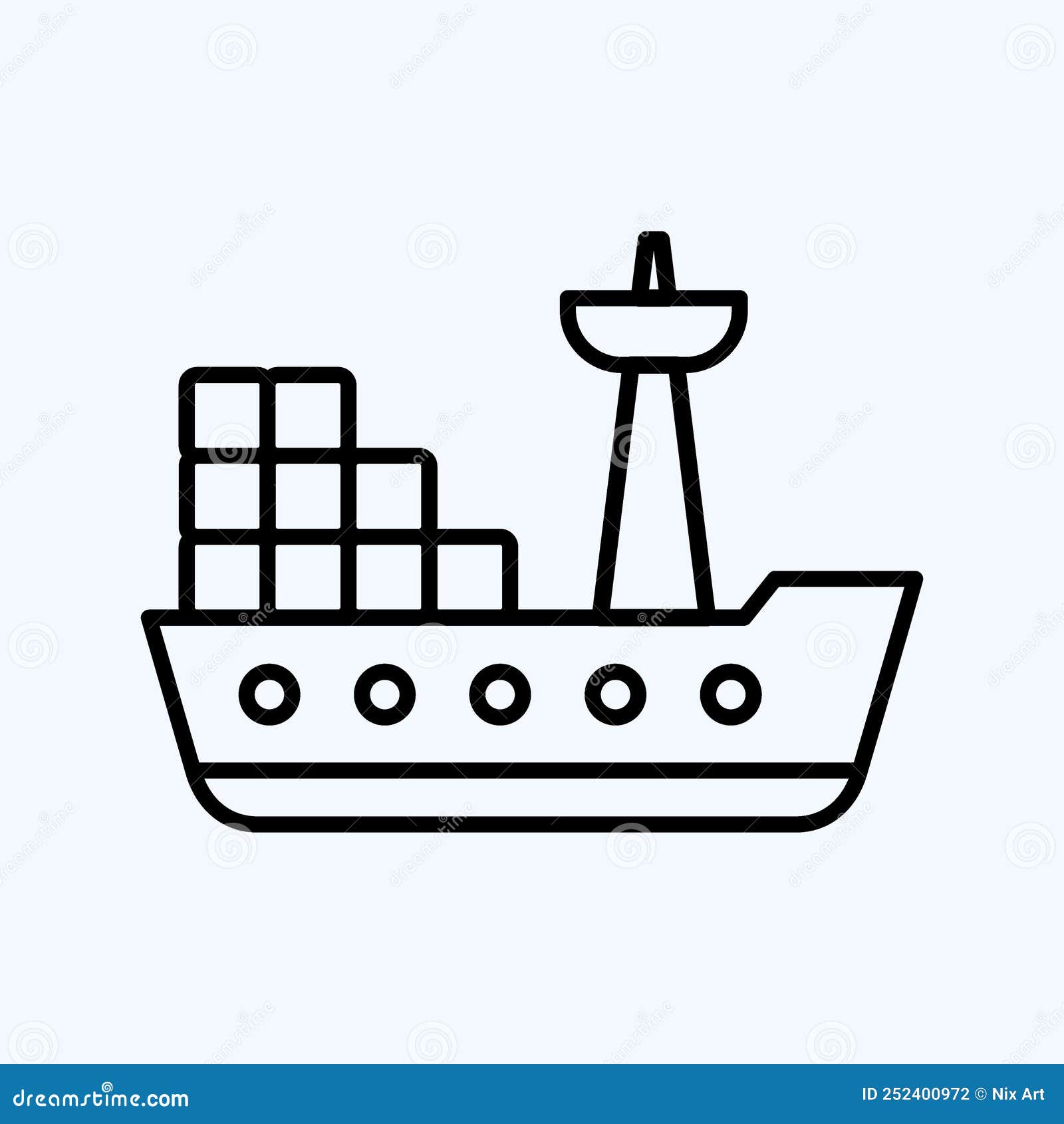 Icon Cargo Ship. Suitable for Education Symbol. Line Style. Simple ...