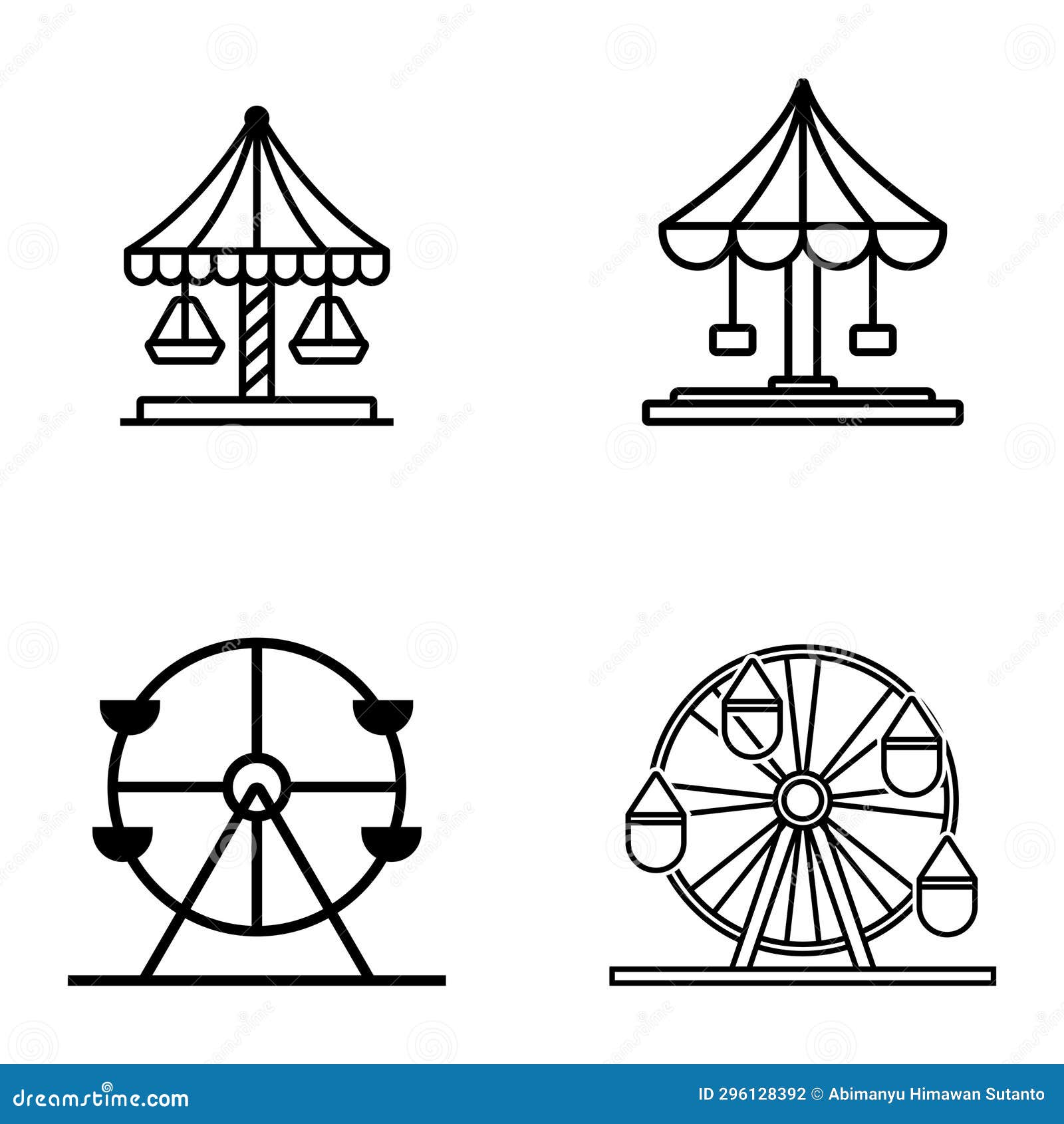 Icon carousel vector stock vector. Illustration of outline - 296128392